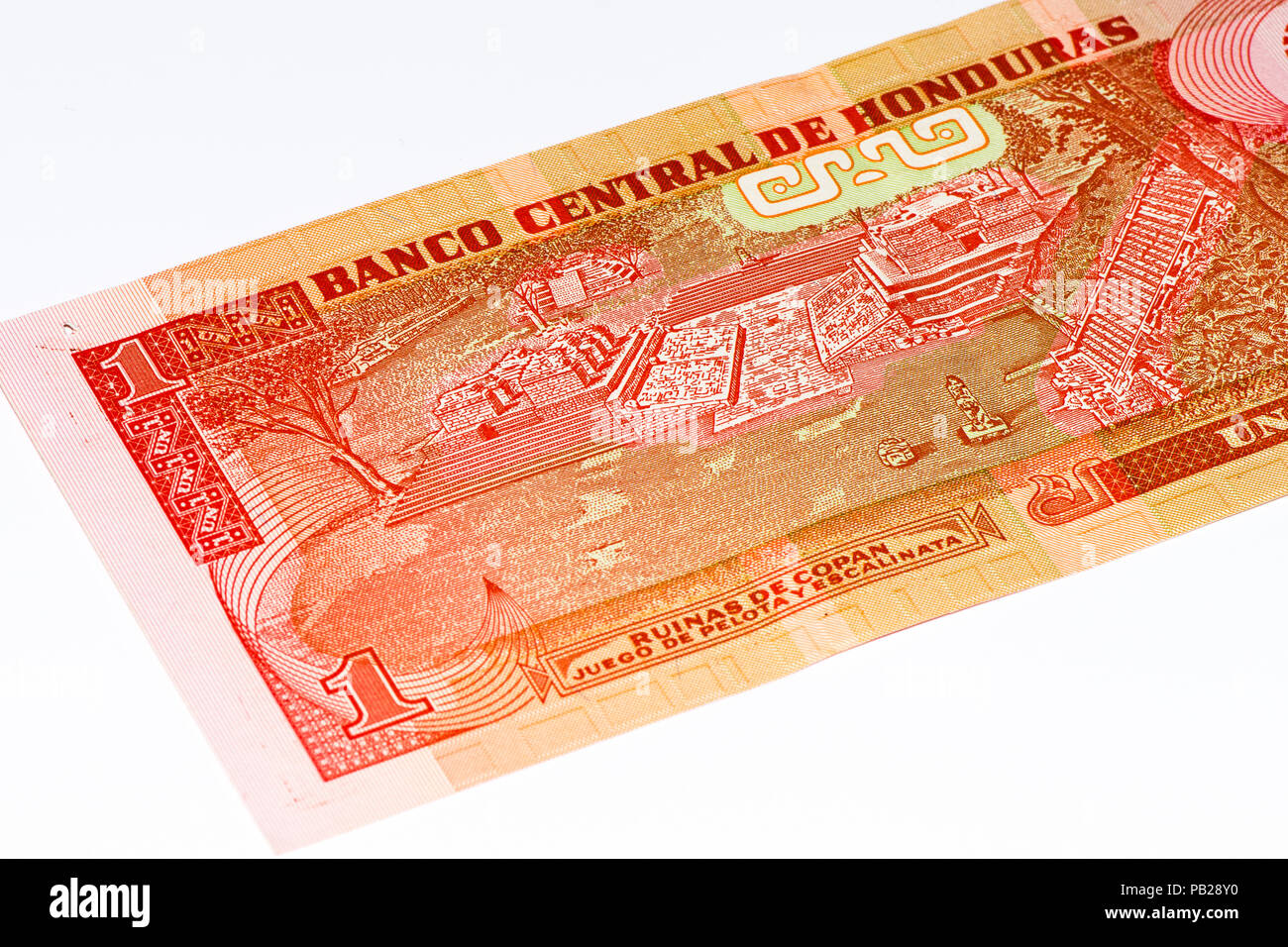 1 lempira bank note. Lempira is the national currency of Honduras Stock ...