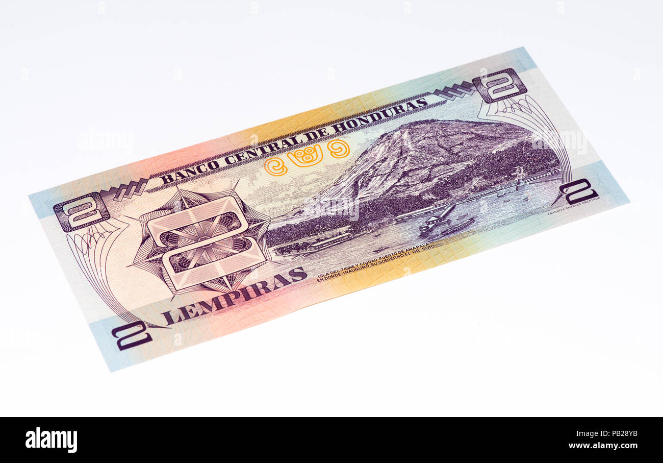2 lempiras bank note. Lempira is the national currency of Honduras ...