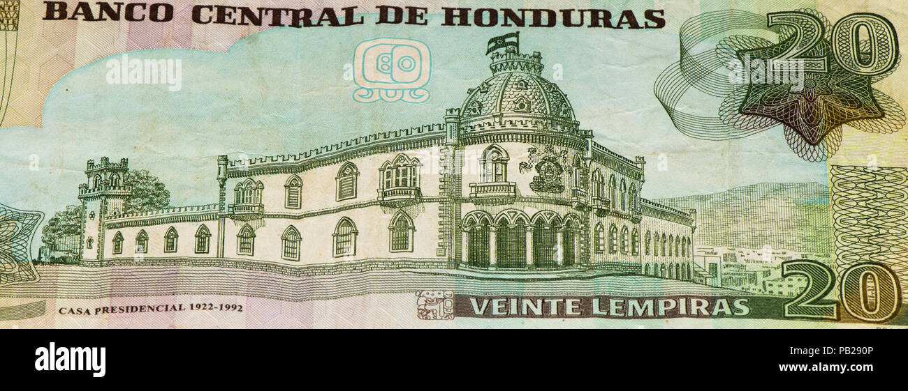20 lempiras bank note. Lempira is the national currency of Honduras ...