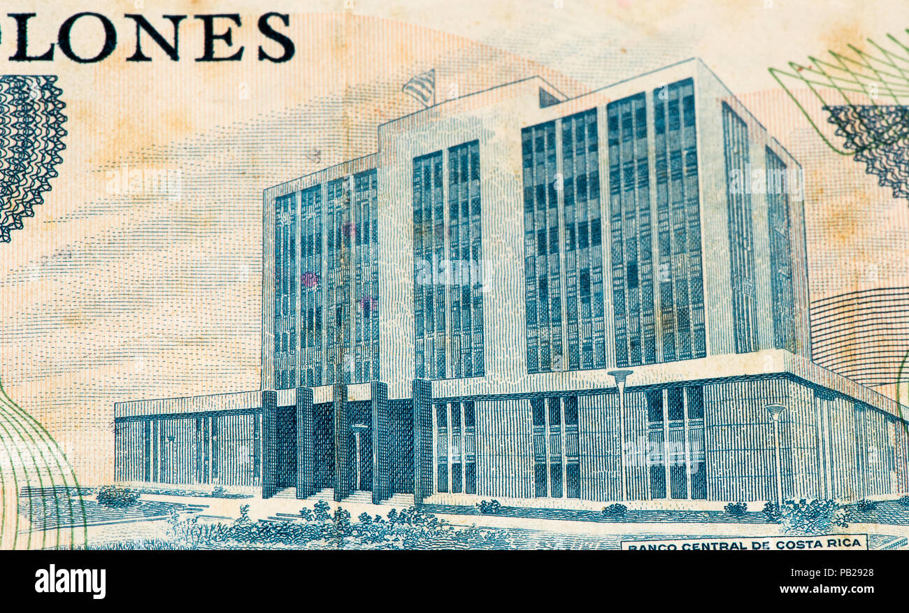 10 Costa Rican colones bank note. Colones is the national currency of ...