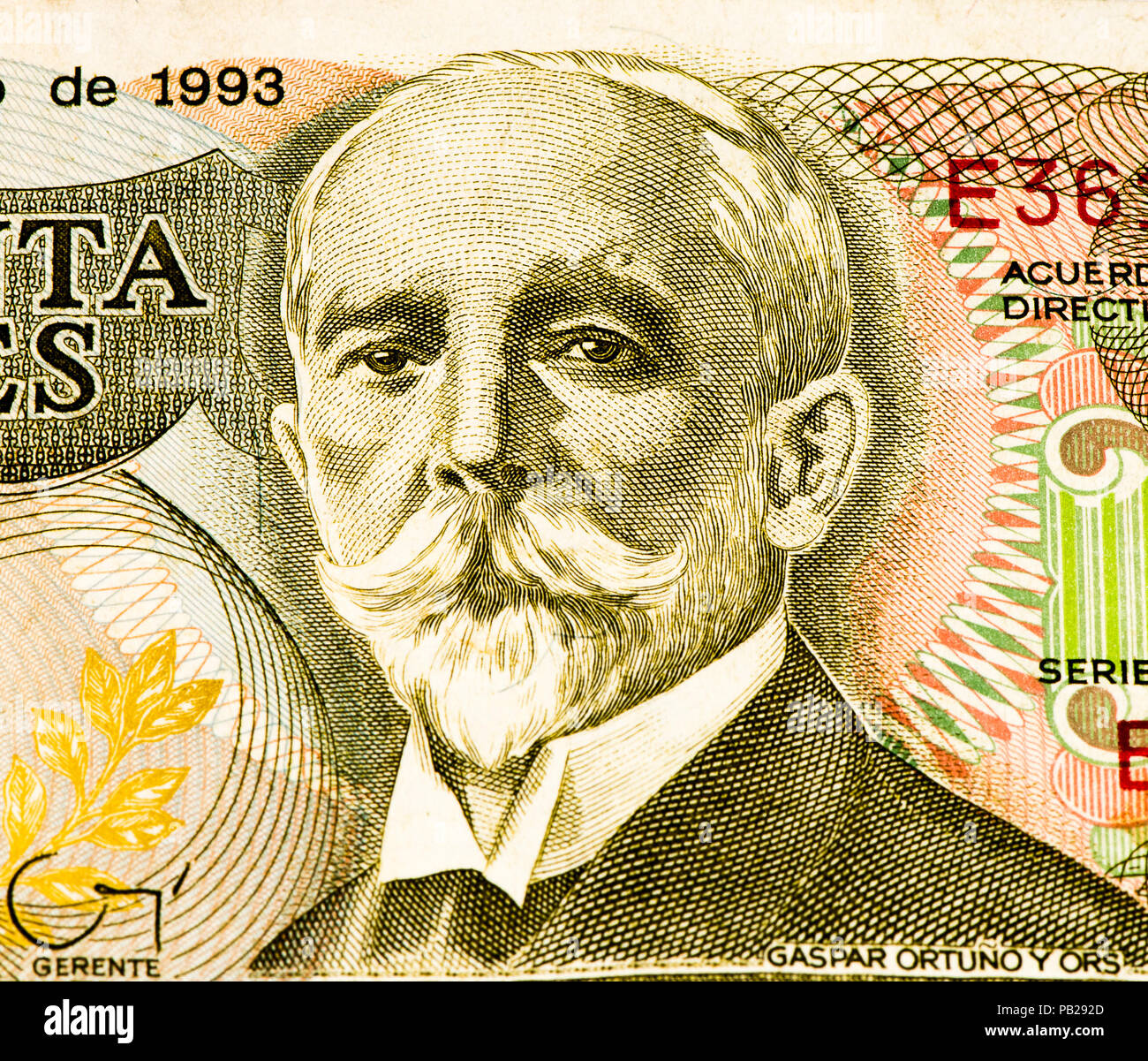 50 Costa Rican colones bank note. Colones is the national currency of ...