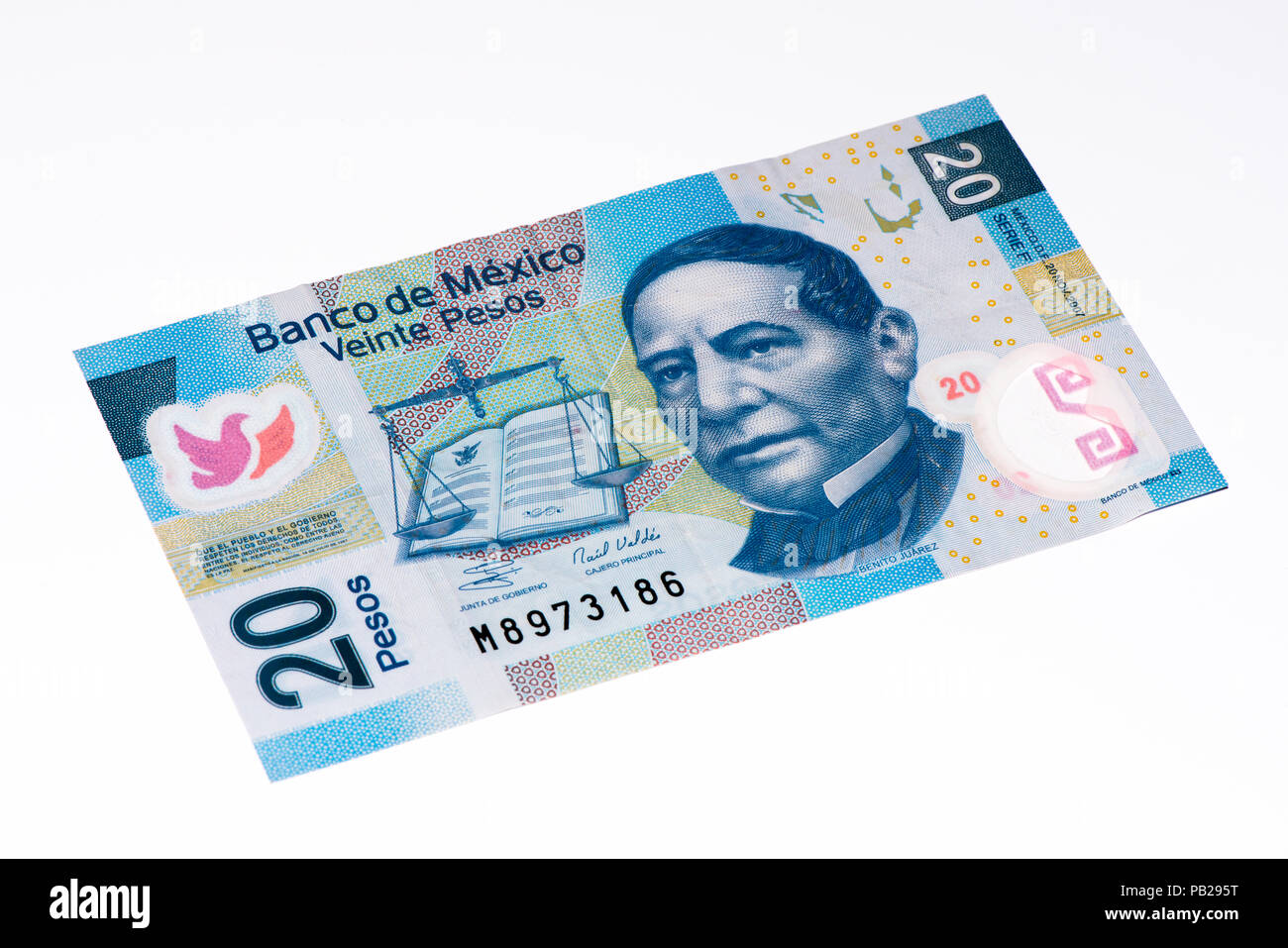 20 Mexican pesos bank note made in 2007 Stock Photo - Alamy