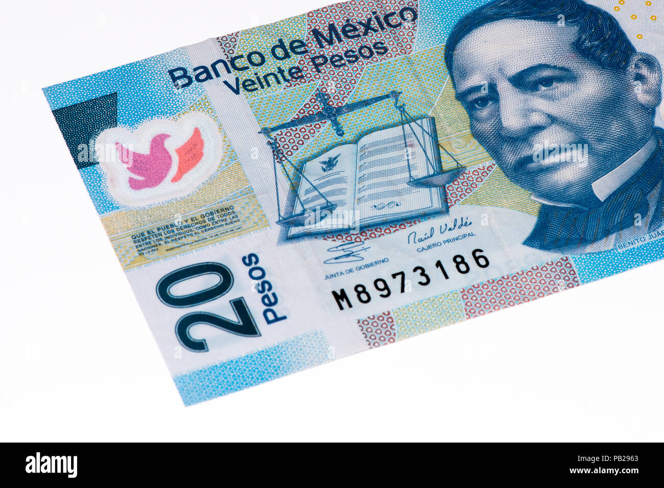 20 Mexican pesos bank note made in 2007 Stock Photo - Alamy