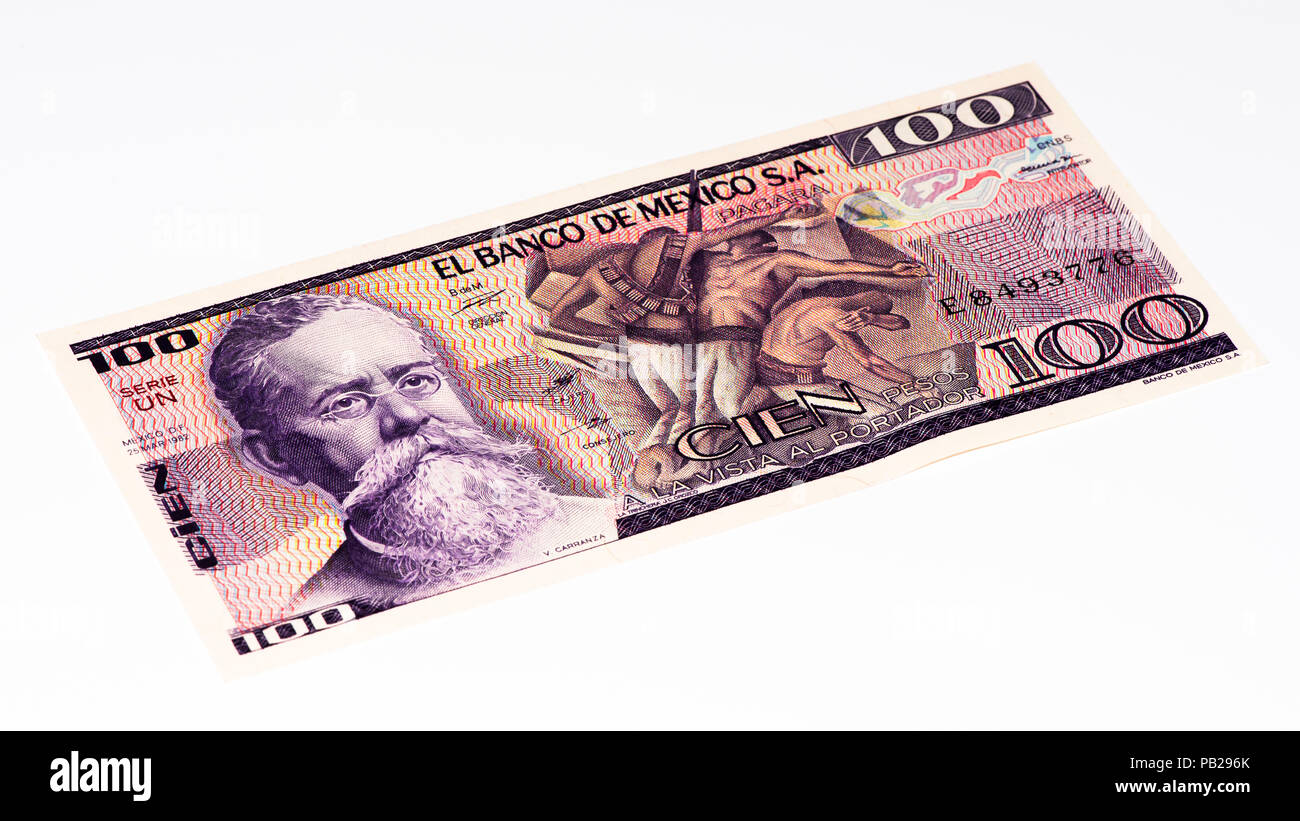 100 peso mexican bank note hi-res stock photography and images - Alamy