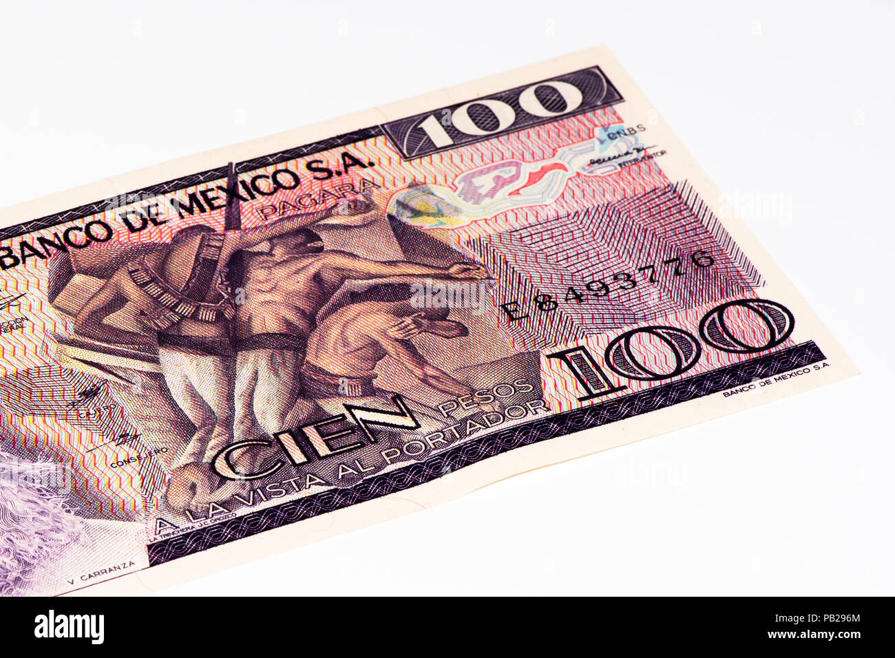 100 Mexican pesos bank note made in 2007 Stock Photo - Alamy