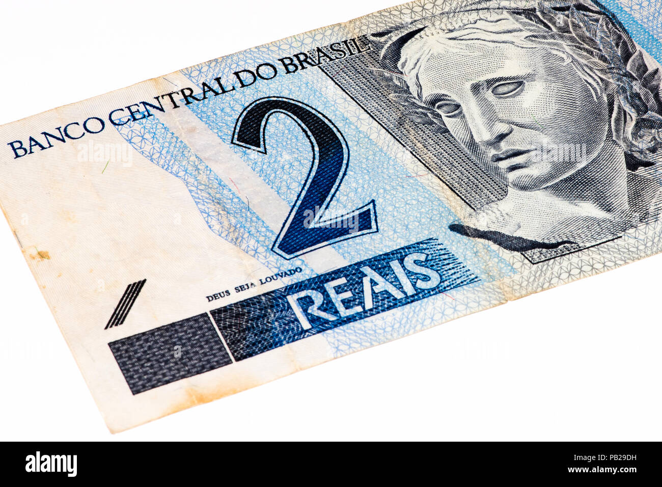 2 Brasilian reals bank note. Real is national currency of Brasil Stock ...