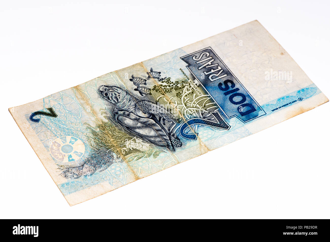 2 Brasilian reals bank note. Real is national currency of Brasil Stock ...