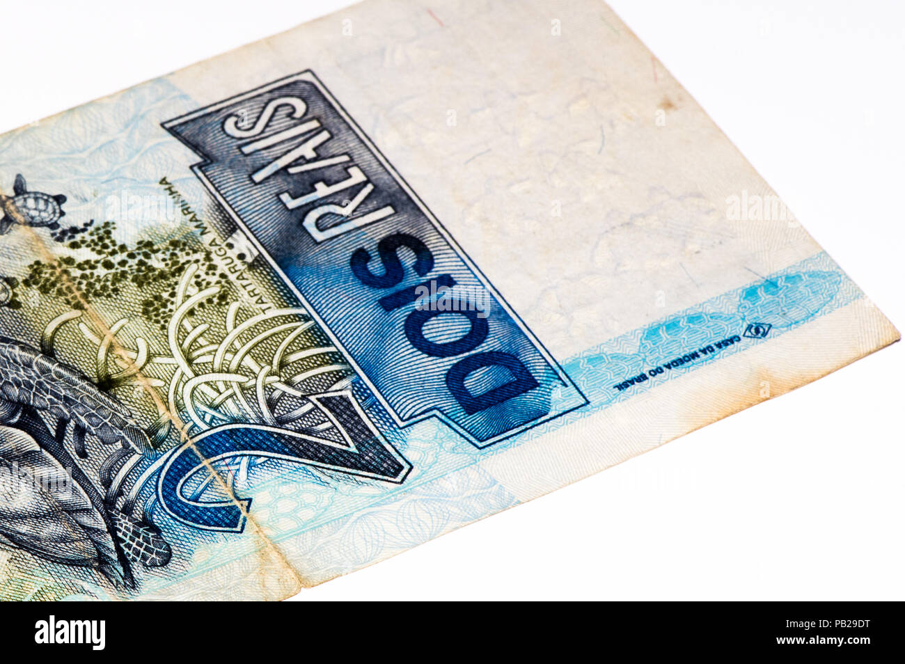 2 Brasilian reals bank note. Real is national currency of Brasil Stock ...