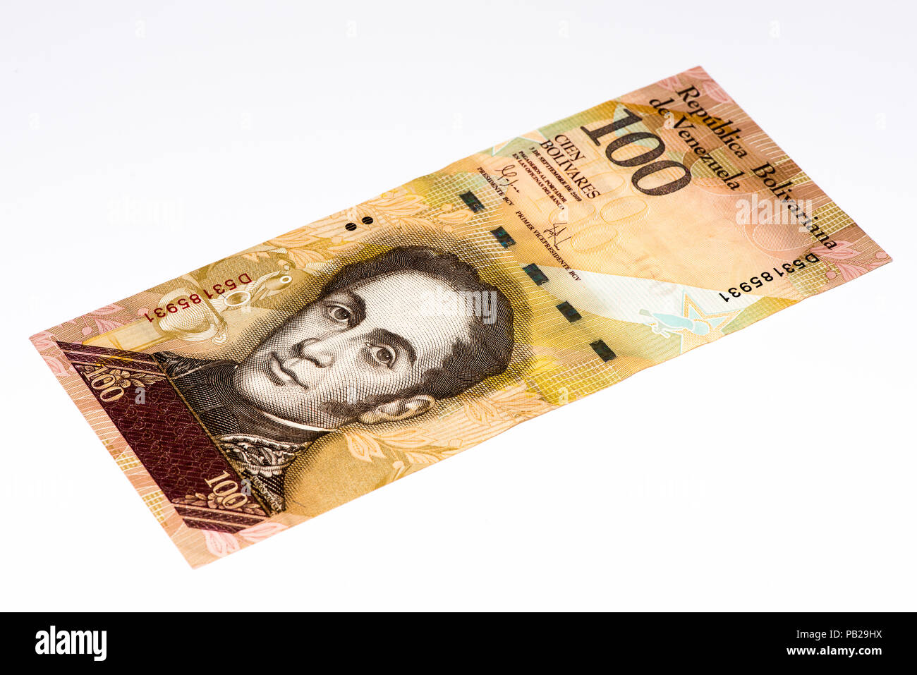 100 bolivar note hi-res stock photography and images - Alamy