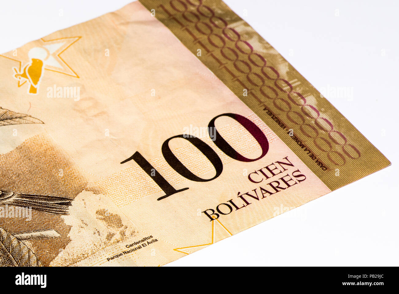 100 bolivar note hi-res stock photography and images - Alamy