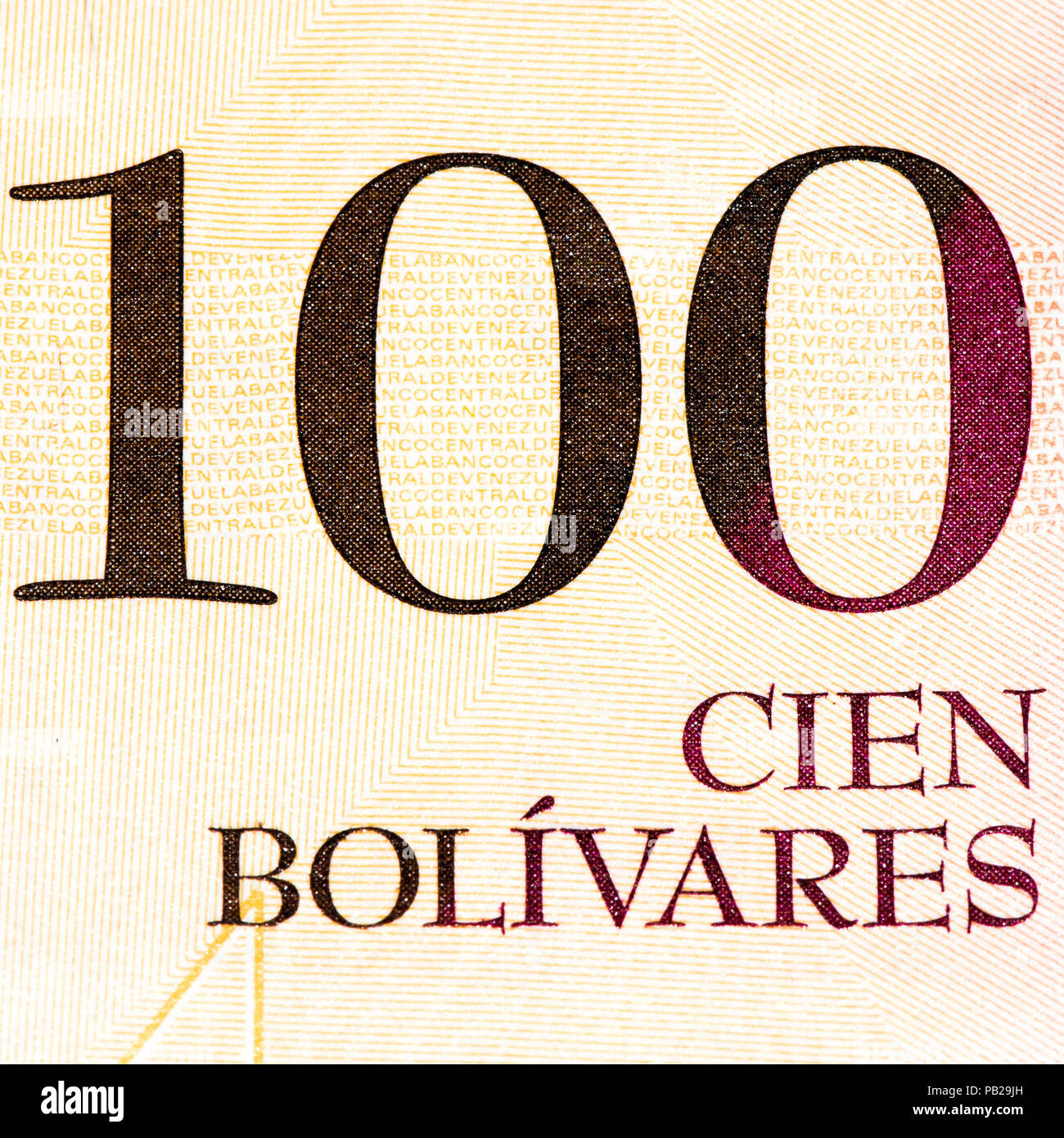 100 bolivar note hi-res stock photography and images - Alamy
