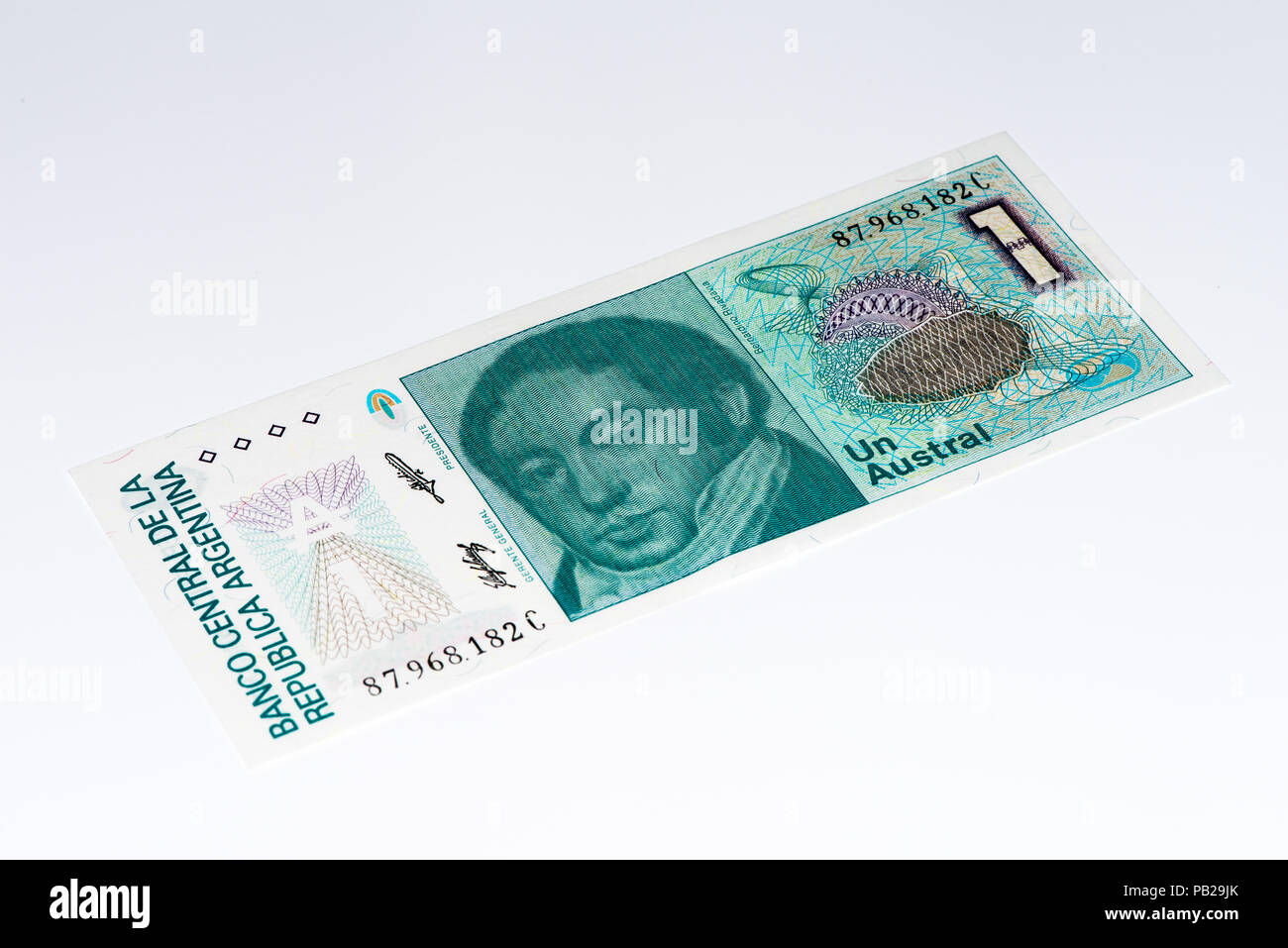 1 Argentinian austral bank note. Argentinian austral is the former ...