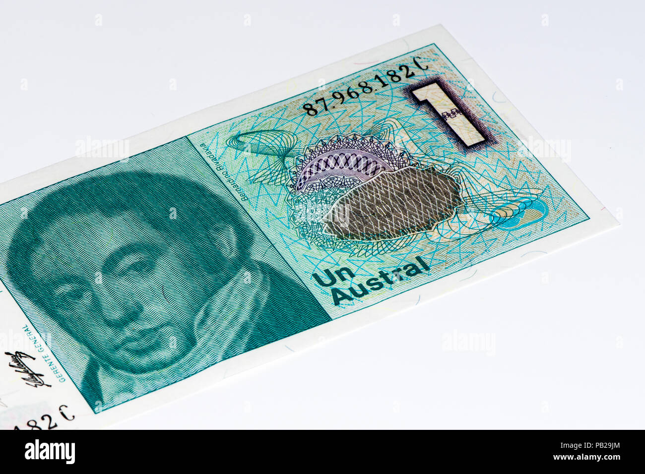 1 Argentinian austral bank note. Argentinian austral is the former ...