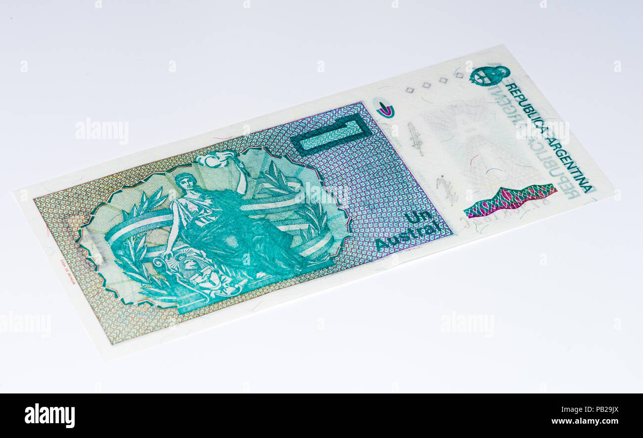 1 Argentinian austral bank note. Argentinian austral is the former ...