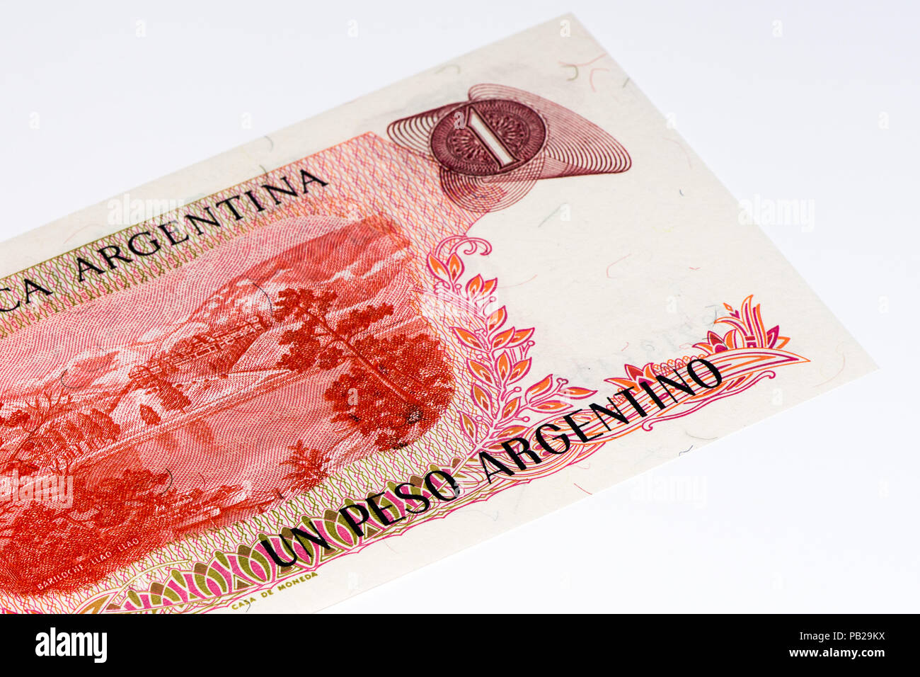 1 Argentinian peso bank note. Argentinian peso is the national currency ...