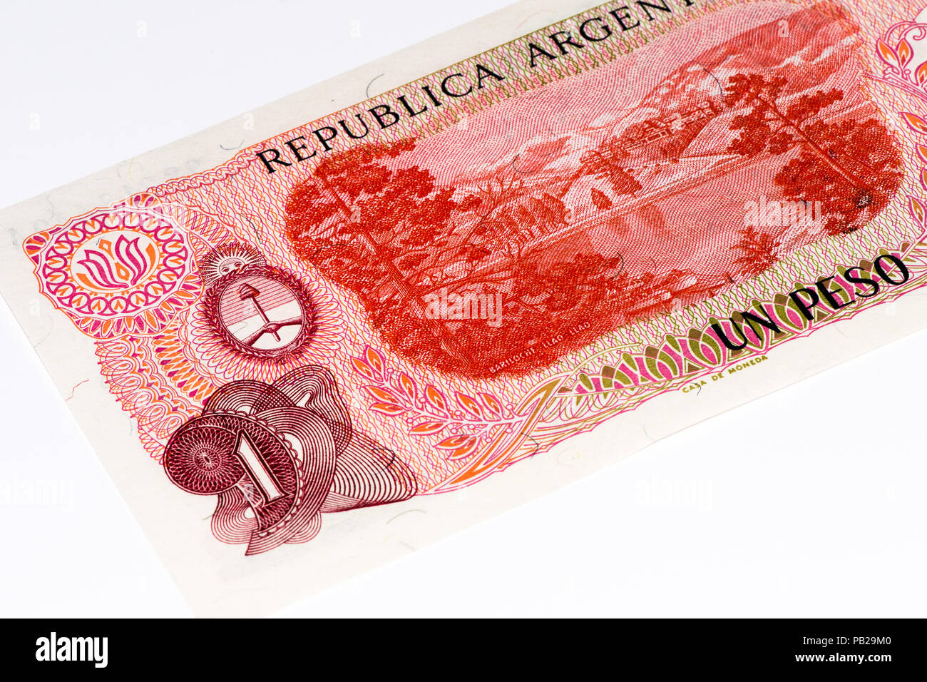 1 Argentinian peso bank note. Argentinian peso is the national currency ...