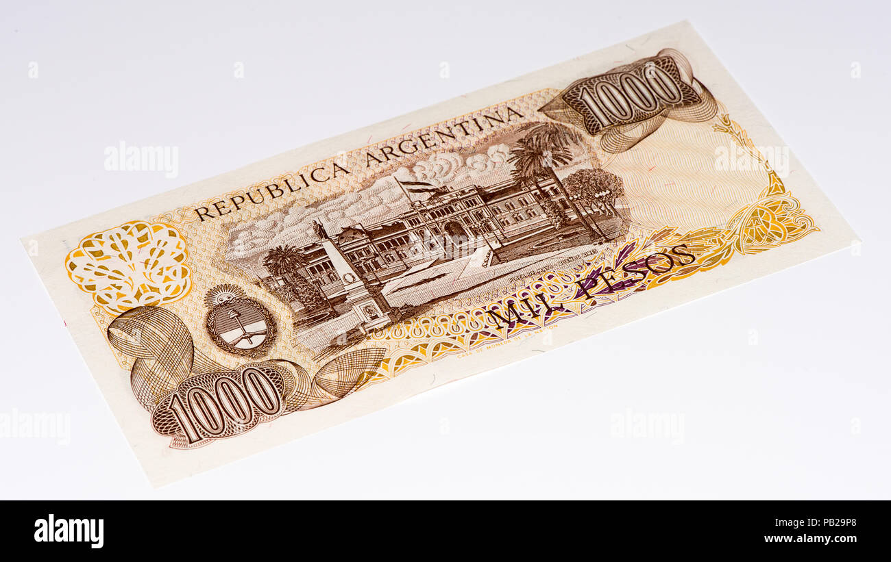 1000 Argentinian peso bank note. Argentinian peso is the national ...