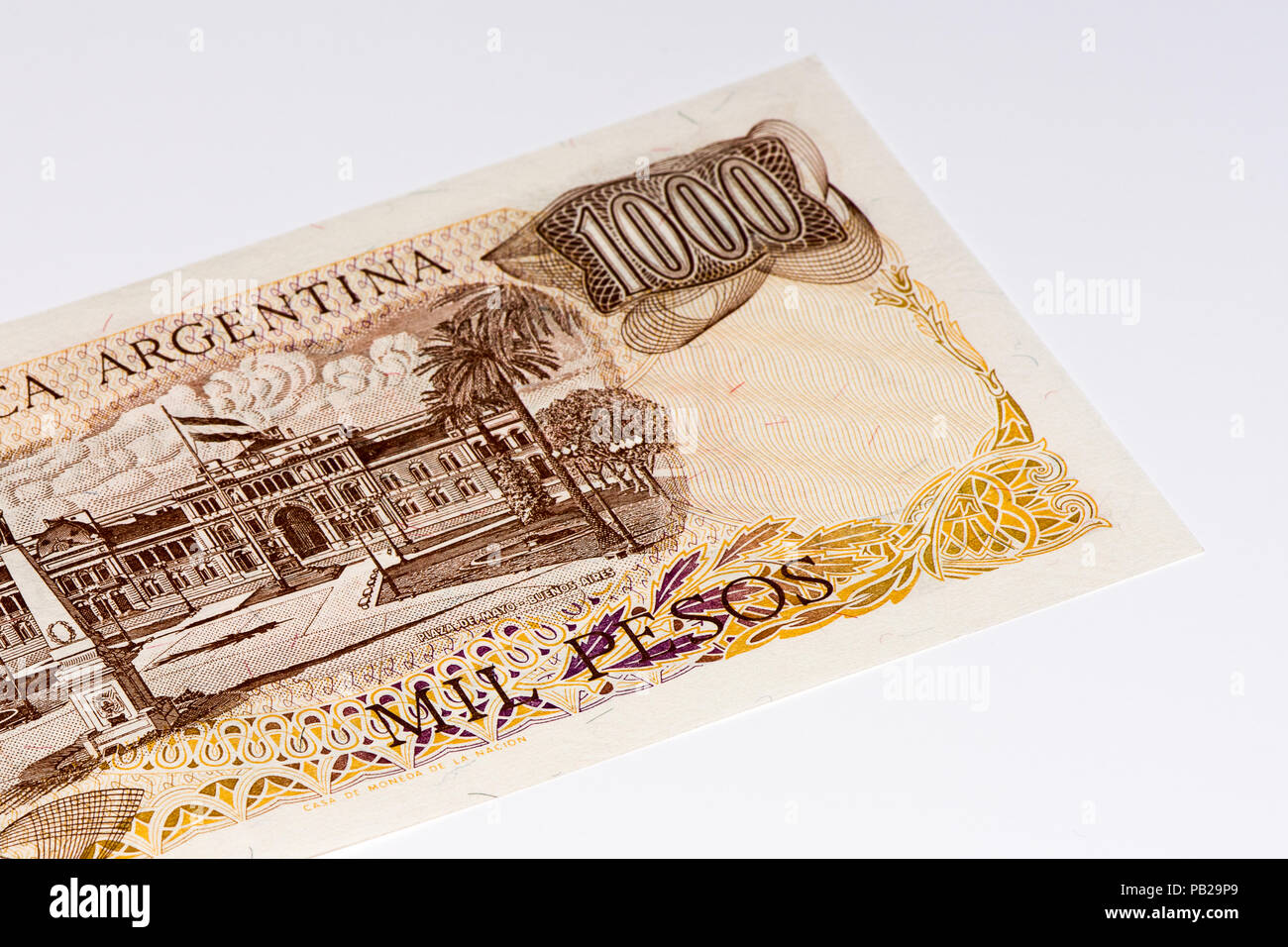 1000 Argentinian peso bank note. Argentinian peso is the national ...