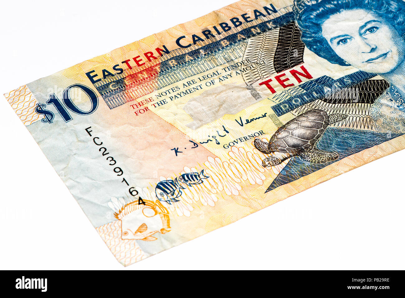 10 Eastern Caribbean dollars bank note Stock Photo - Alamy