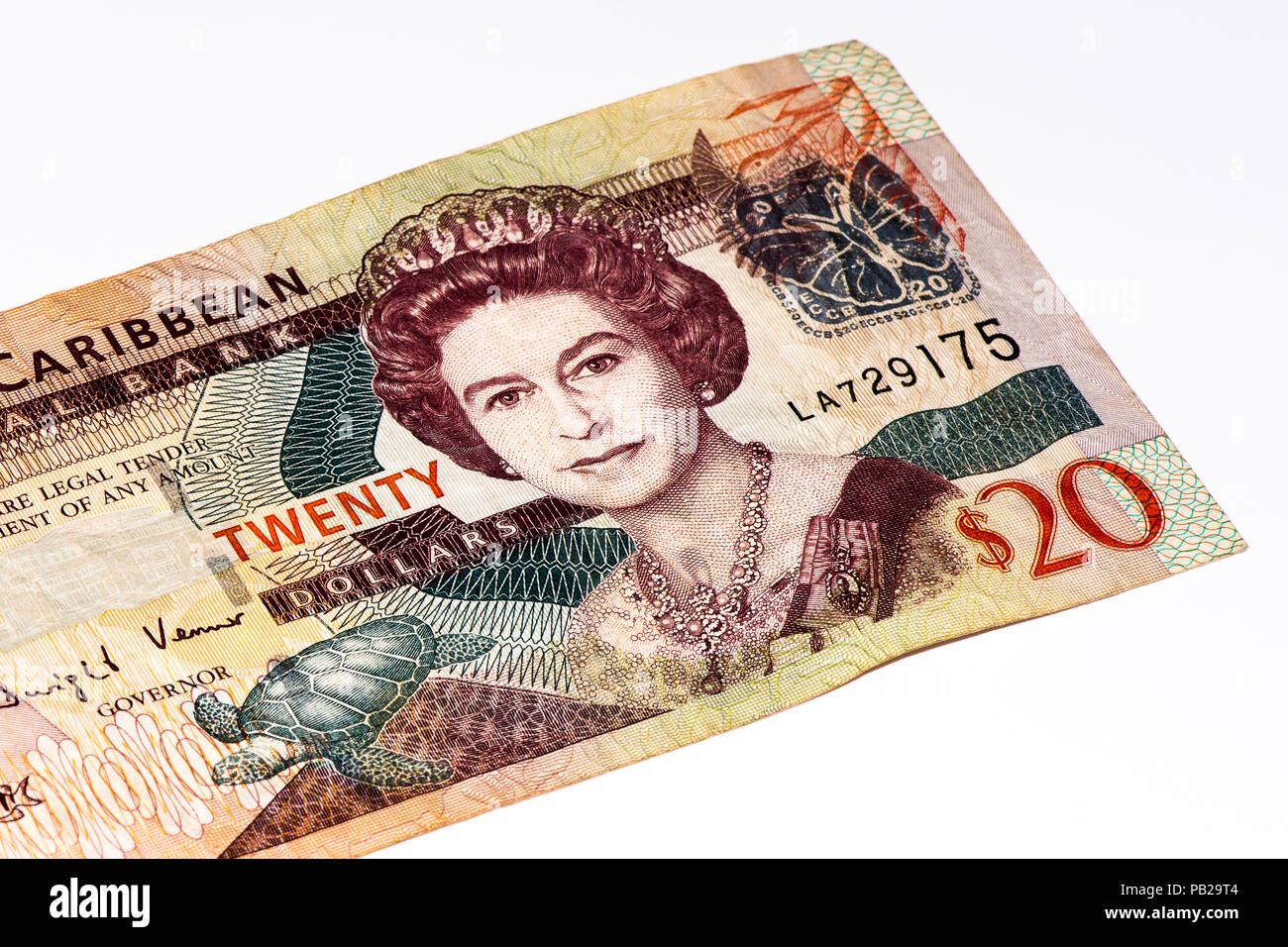 20 Eastern Caribbean dollars bank note Stock Photo - Alamy
