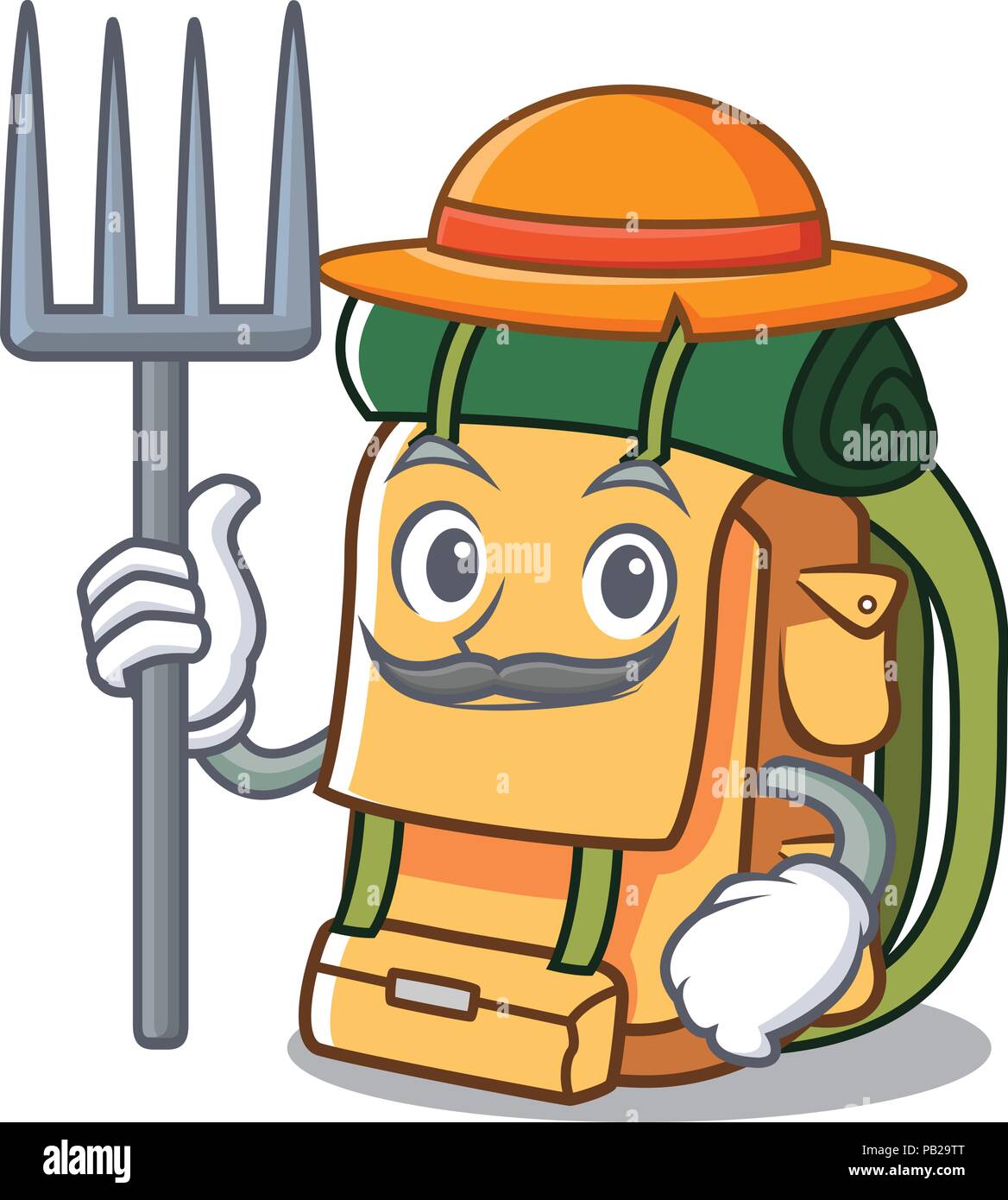 Farmer backpack character cartoon style Stock Vector Image & Art - Alamy