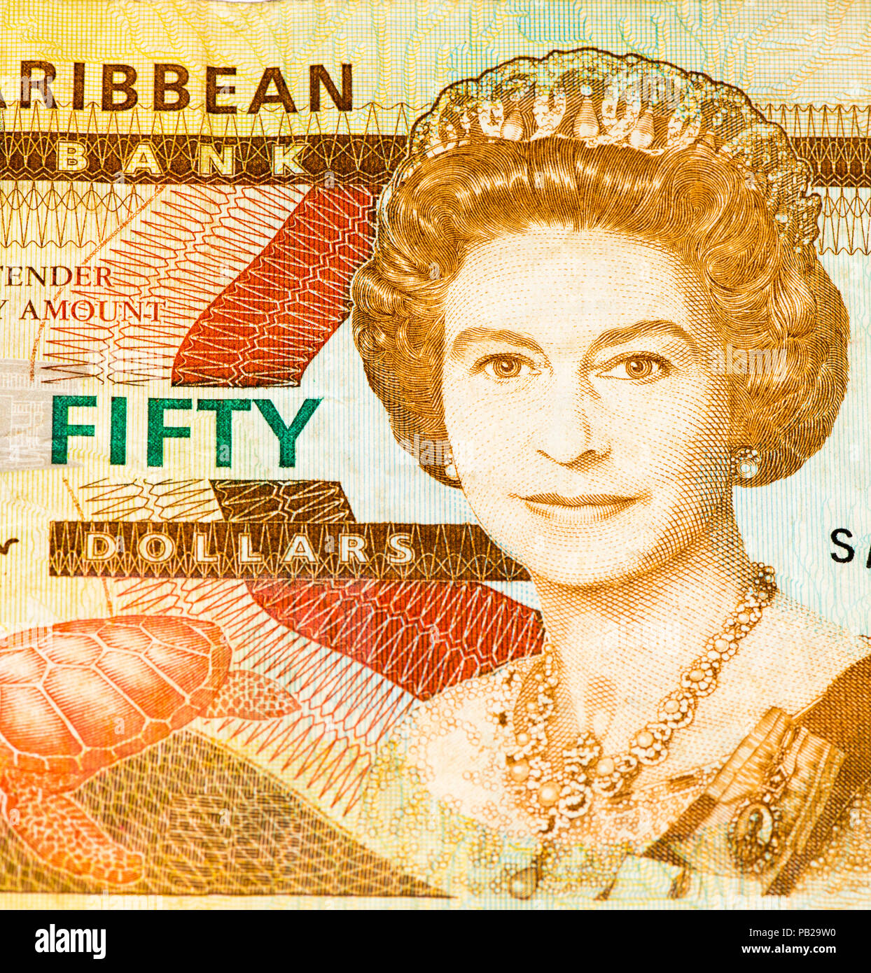 50 Eastern Caribbean dollars bank note Stock Photo - Alamy