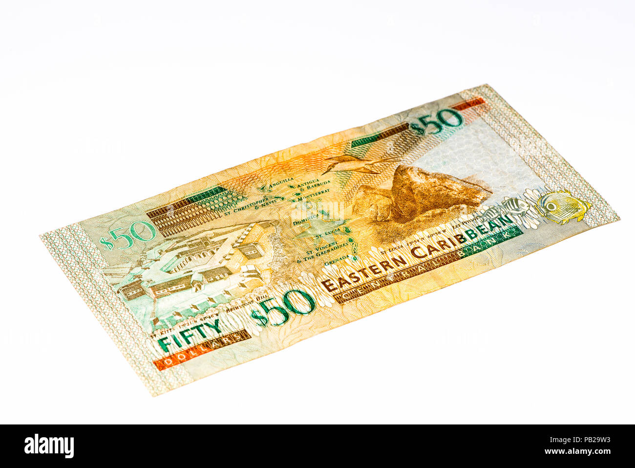 50 Eastern Caribbean dollars bank note Stock Photo - Alamy