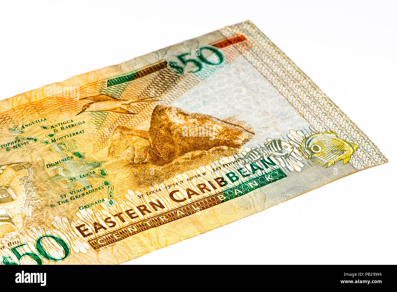 50 Eastern Caribbean dollars bank note Stock Photo - Alamy