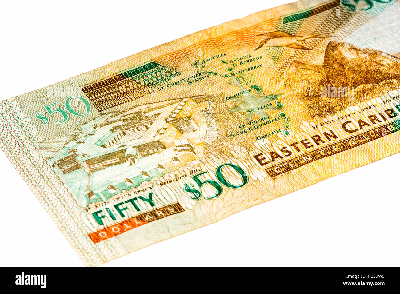 50 Eastern Caribbean dollars bank note Stock Photo - Alamy
