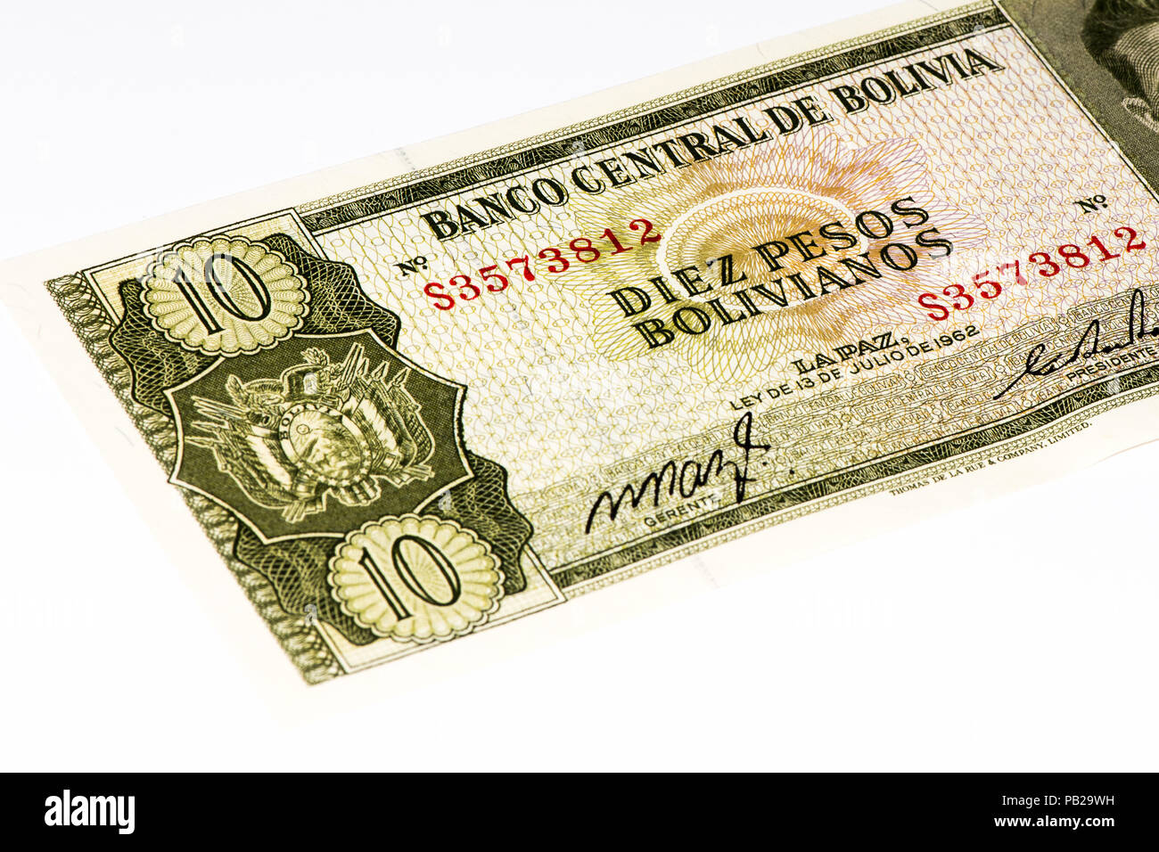 10 bolivianos bank note hi-res stock photography and images - Alamy