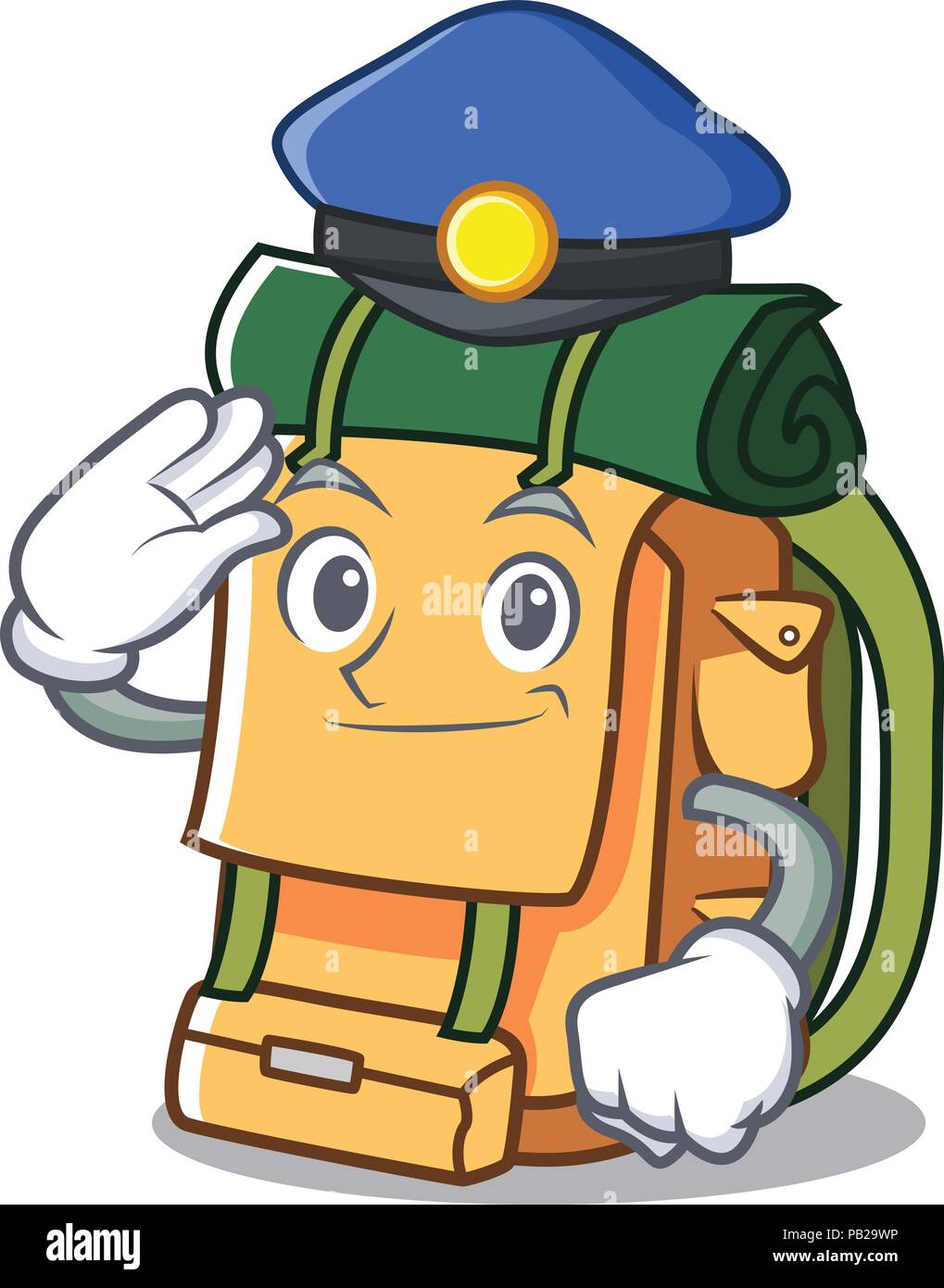 Police backpack character cartoon style Stock Vector Image & Art - Alamy