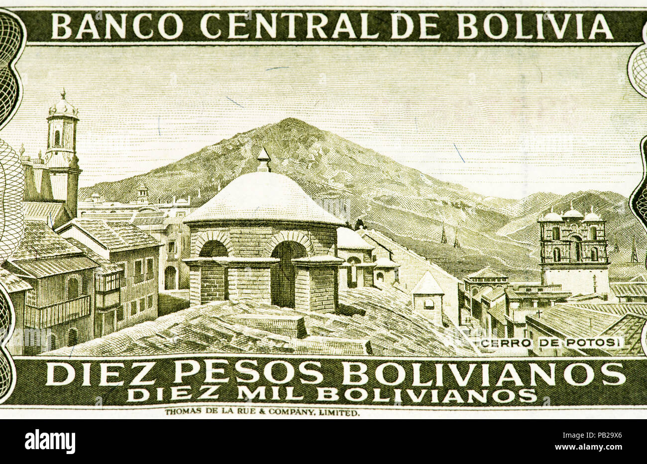 10 bolivianos bank note. Bolivianos is the national currency of Bolivia ...