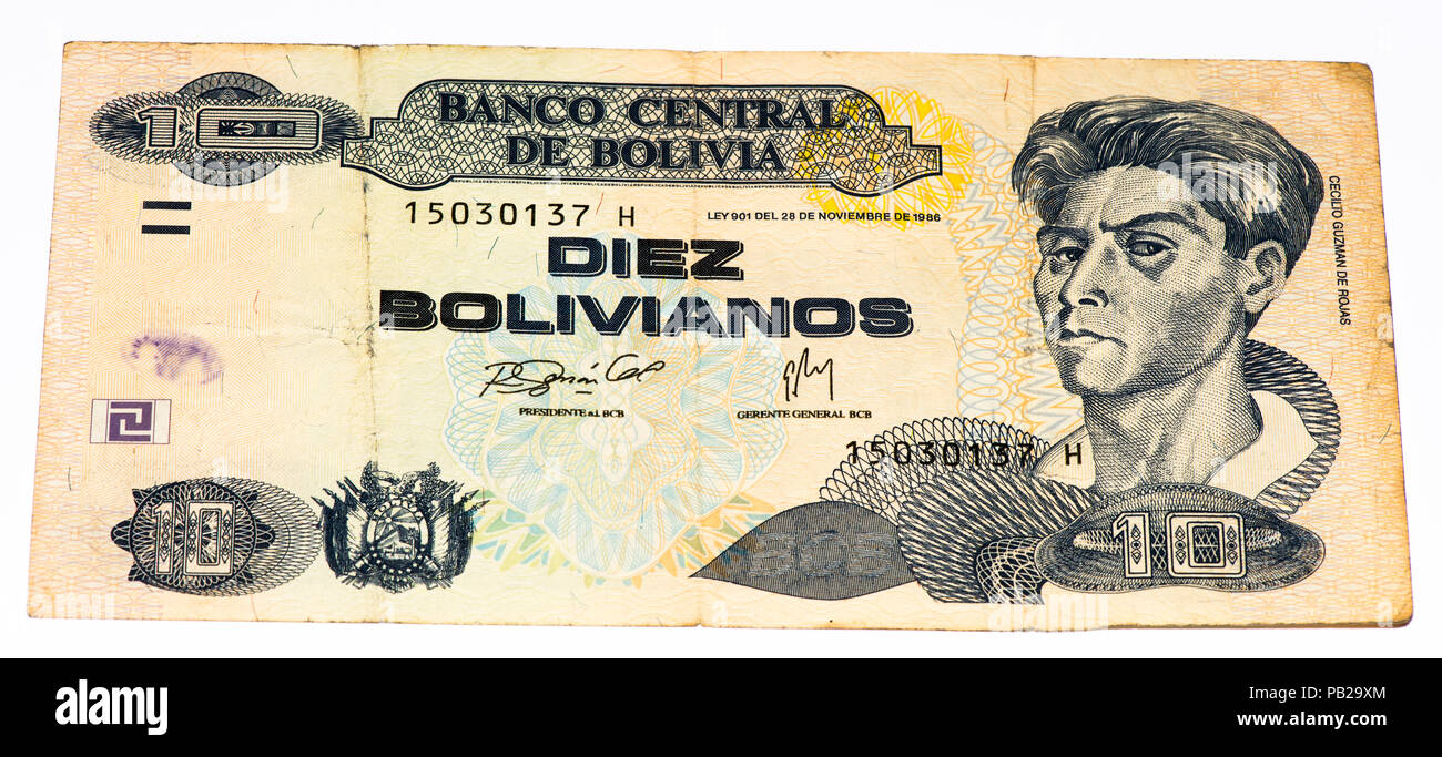 10 bolivianos bank note hi-res stock photography and images - Alamy