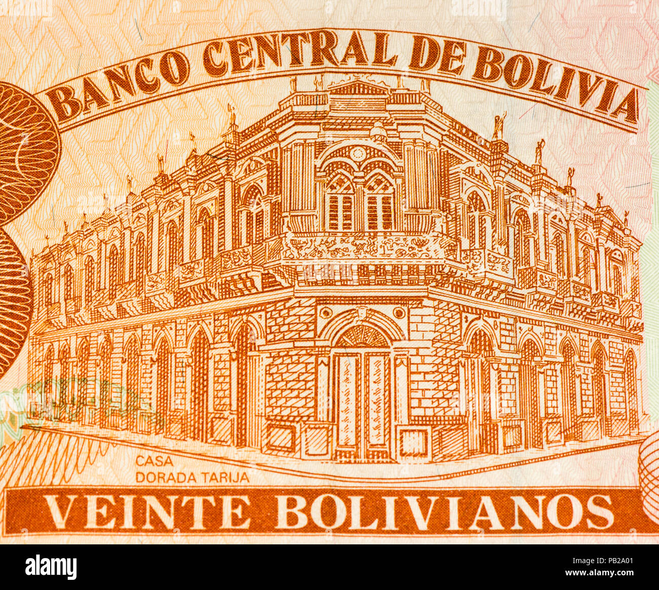 20 bolivianos bank note. Bolivianos is the national currency of Bolivia ...