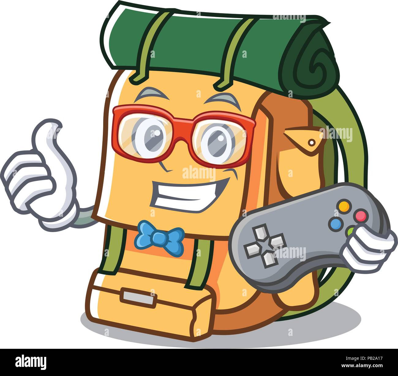 Gamer backpack mascot cartoon style Stock Vector Image & Art - Alamy