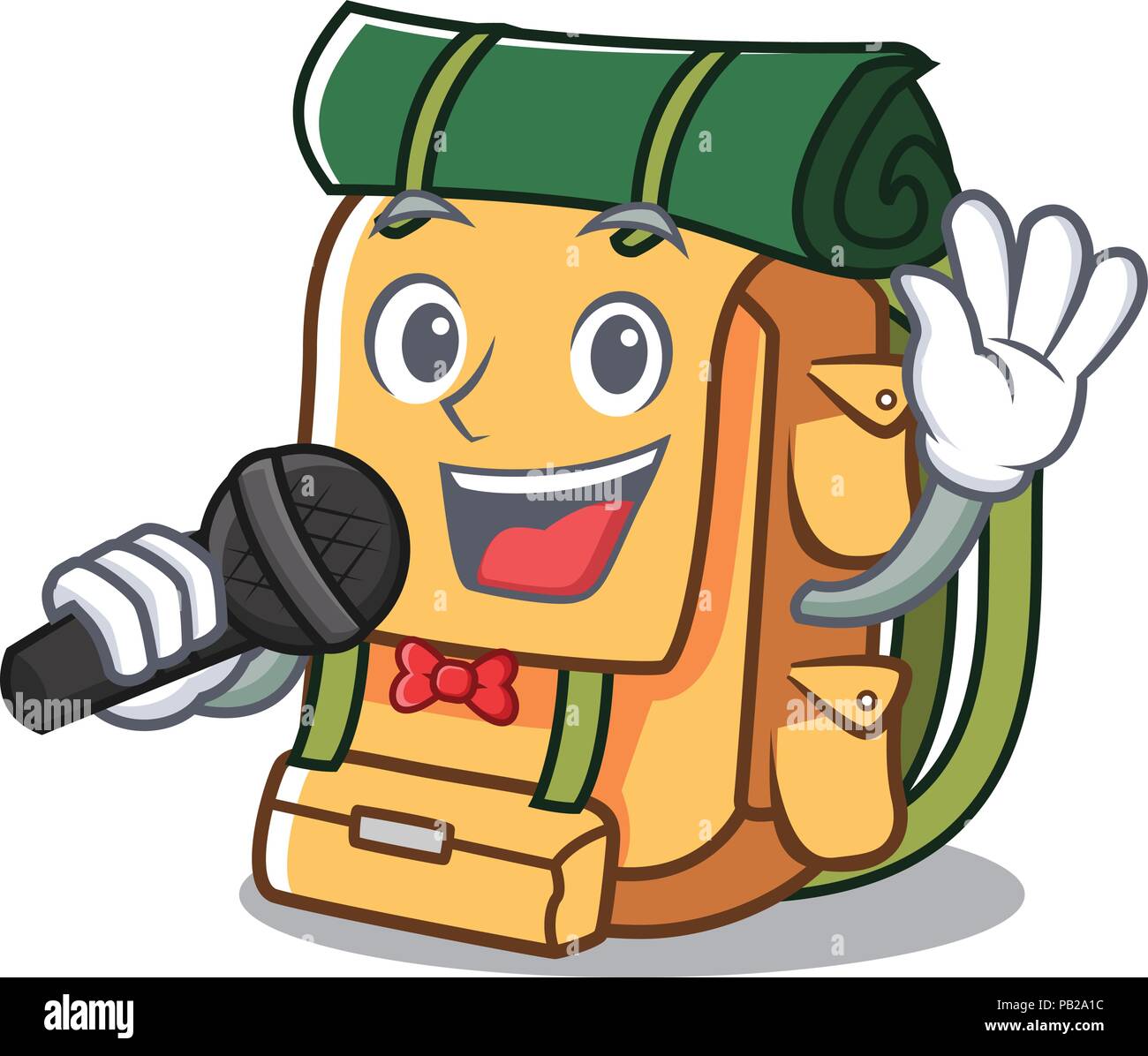 Singing backpack mascot cartoon style Stock Vector Image & Art - Alamy
