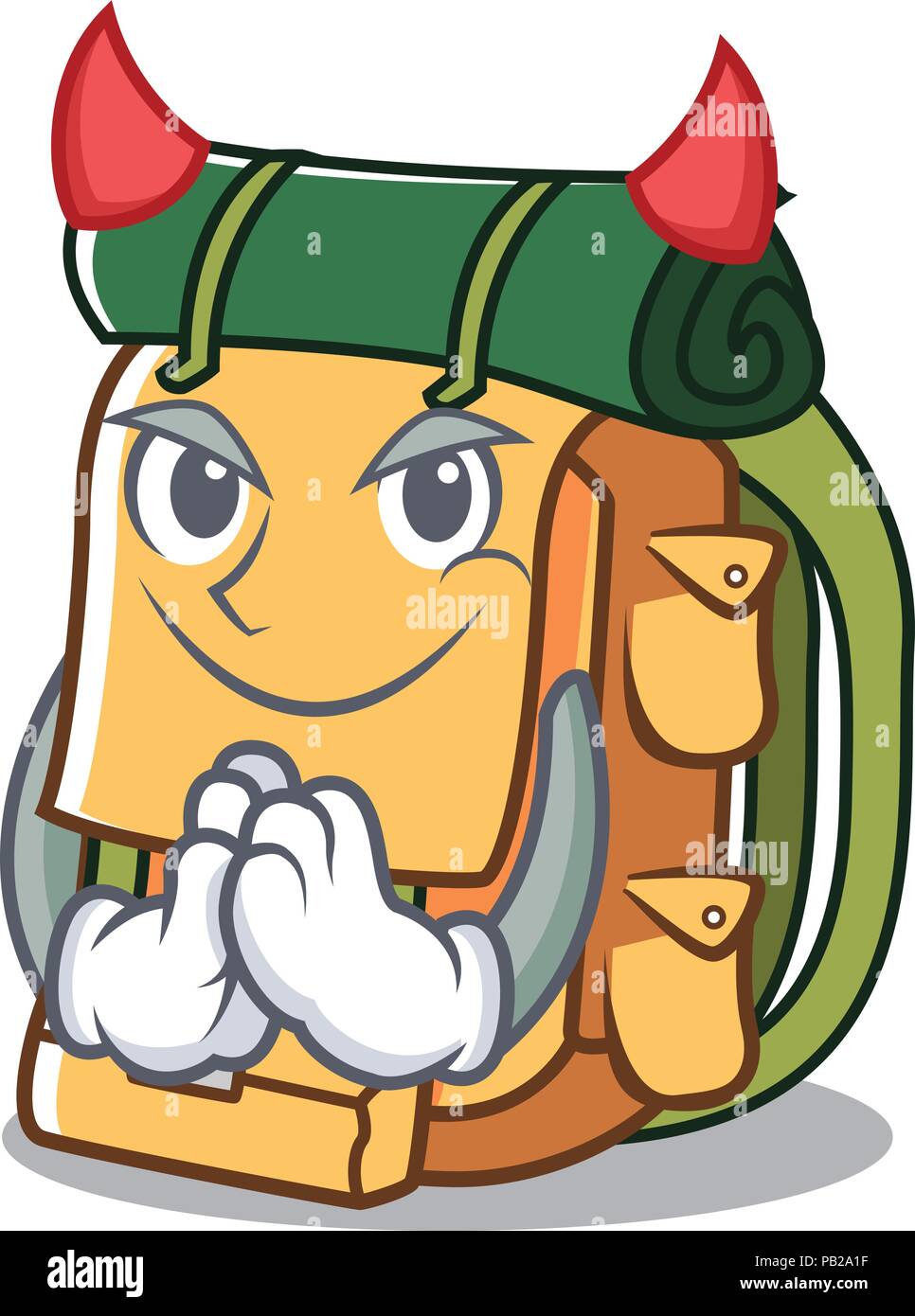 Devil backpack mascot cartoon style Stock Vector Image & Art - Alamy