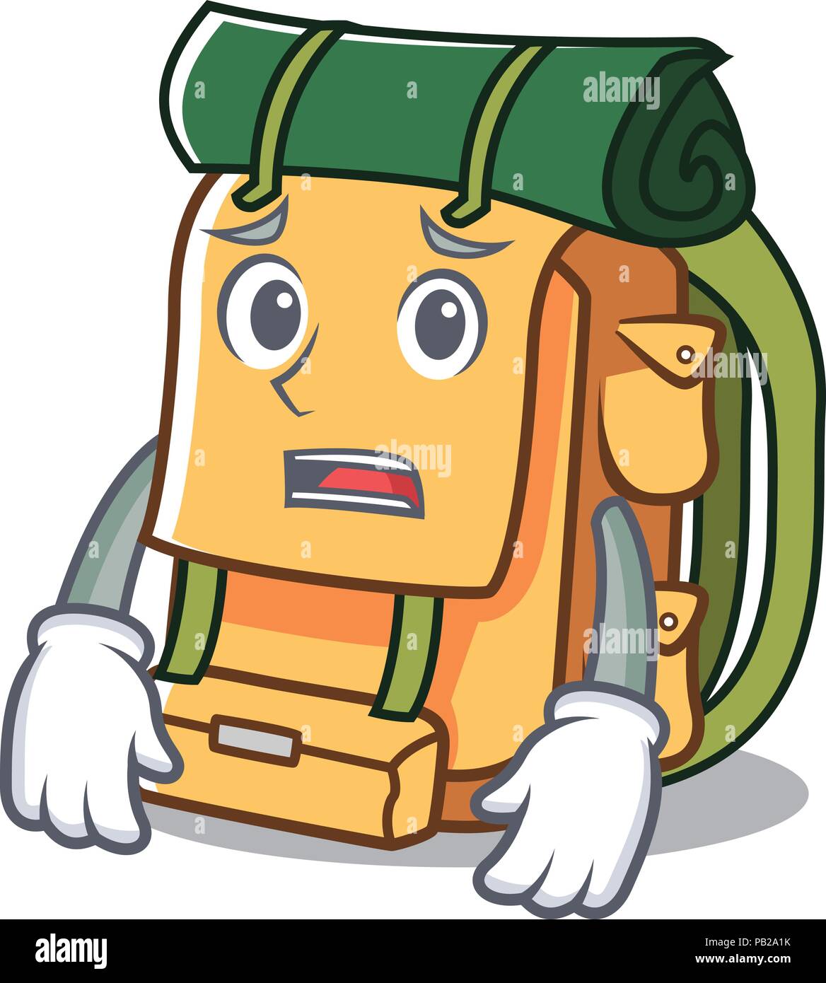 Afraid backpack mascot cartoon style Stock Vector Image & Art - Alamy