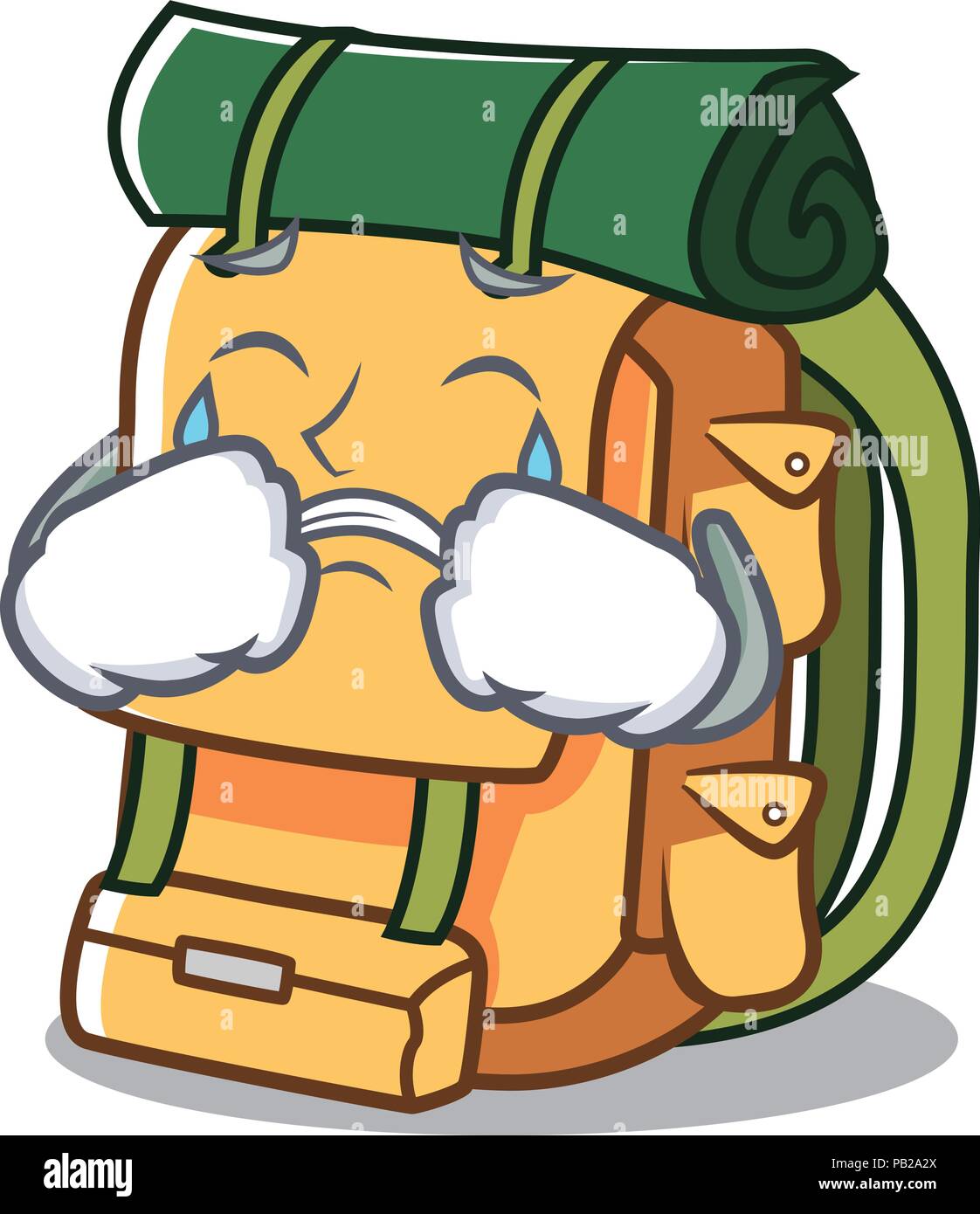 Crying backpack mascot cartoon style Stock Vector Image & Art - Alamy