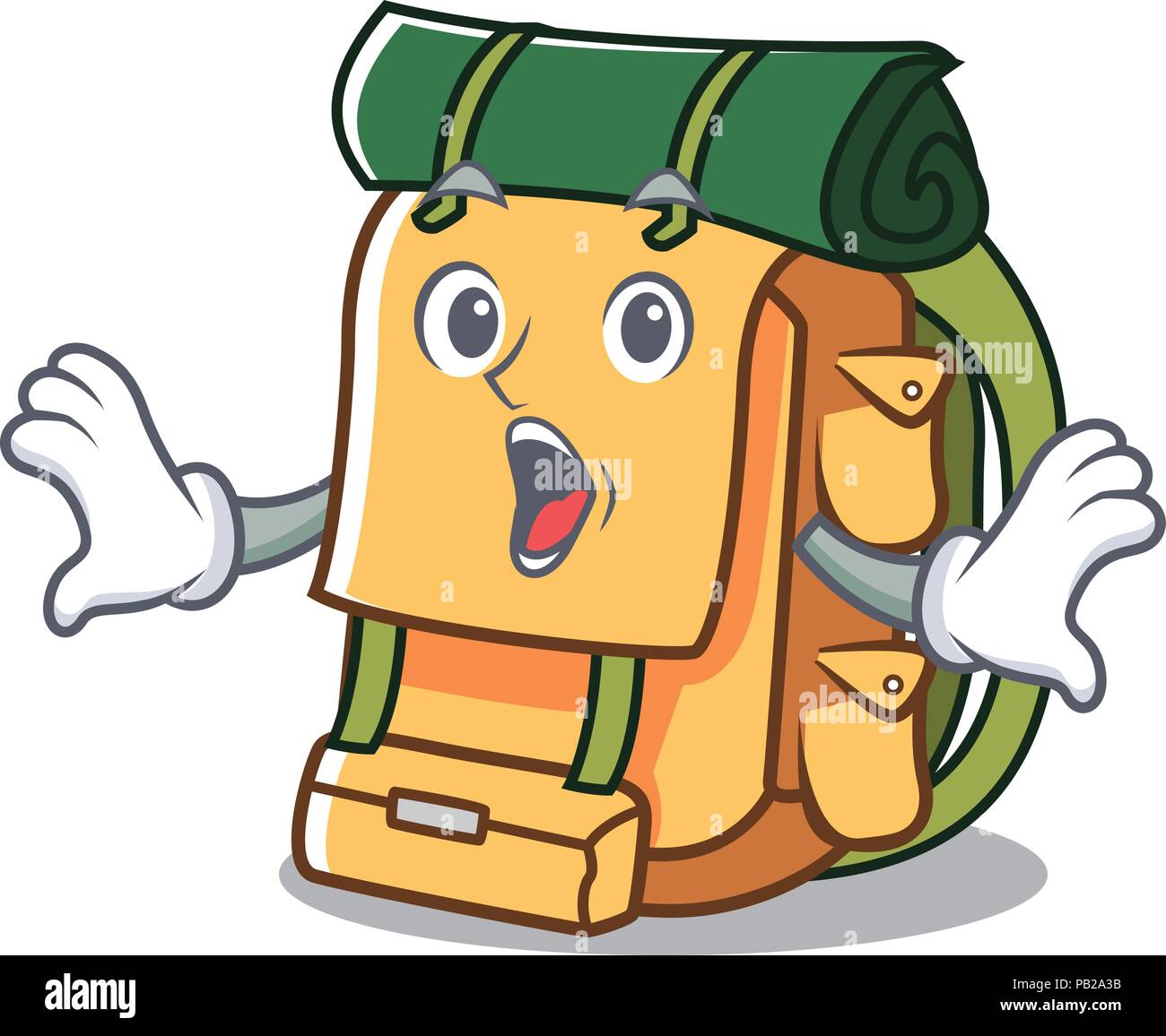 Surprised backpack mascot cartoon style Stock Vector Image & Art - Alamy