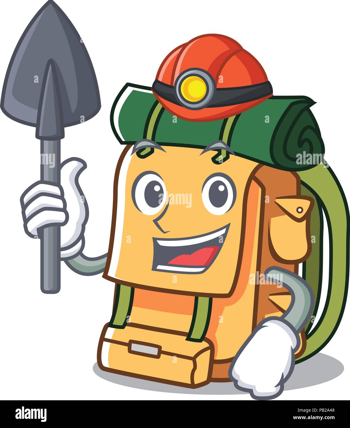 Miner backpack mascot cartoon style Stock Vector Image & Art - Alamy