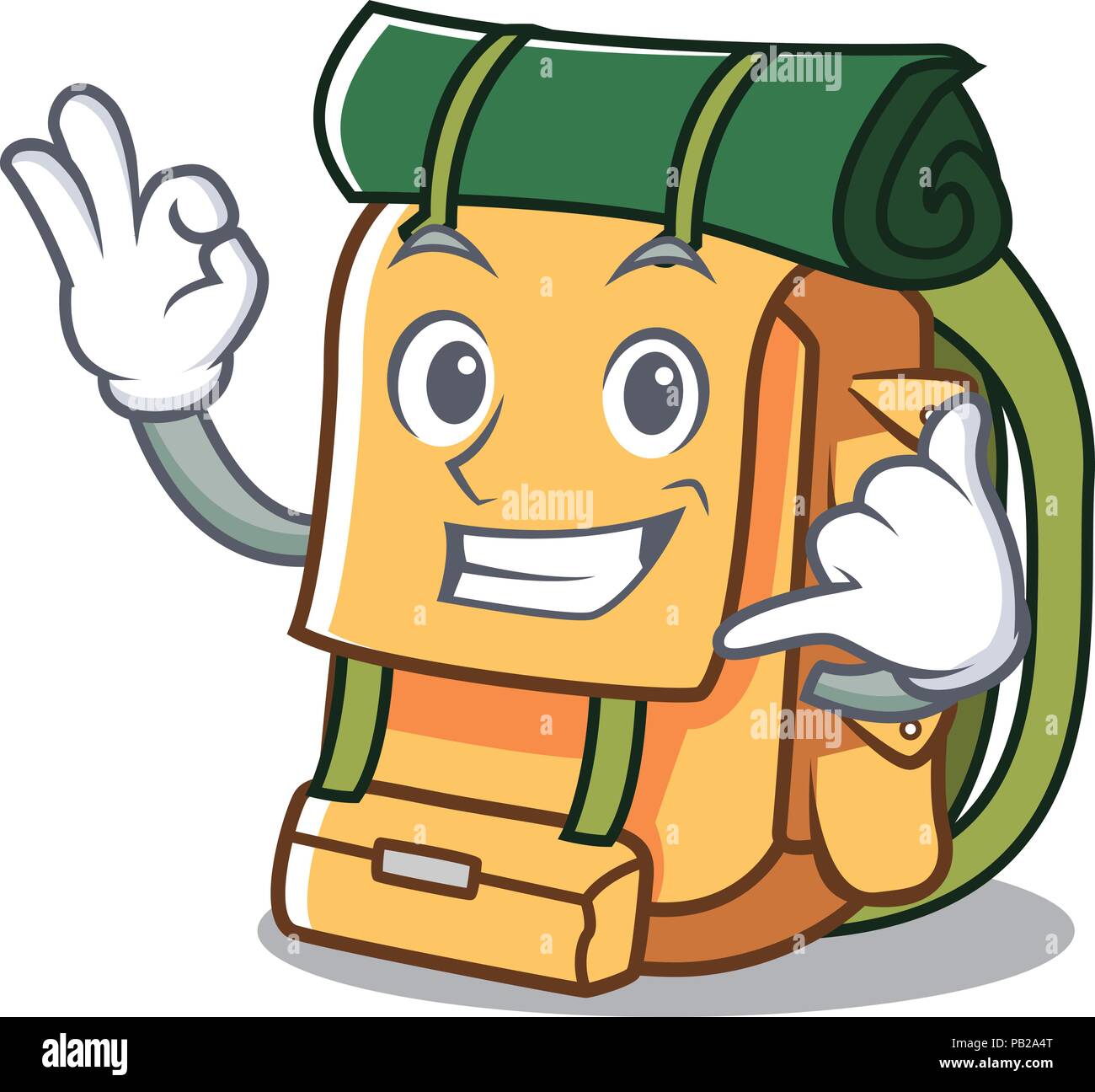 Call me backpack mascot cartoon style Stock Vector Image & Art - Alamy