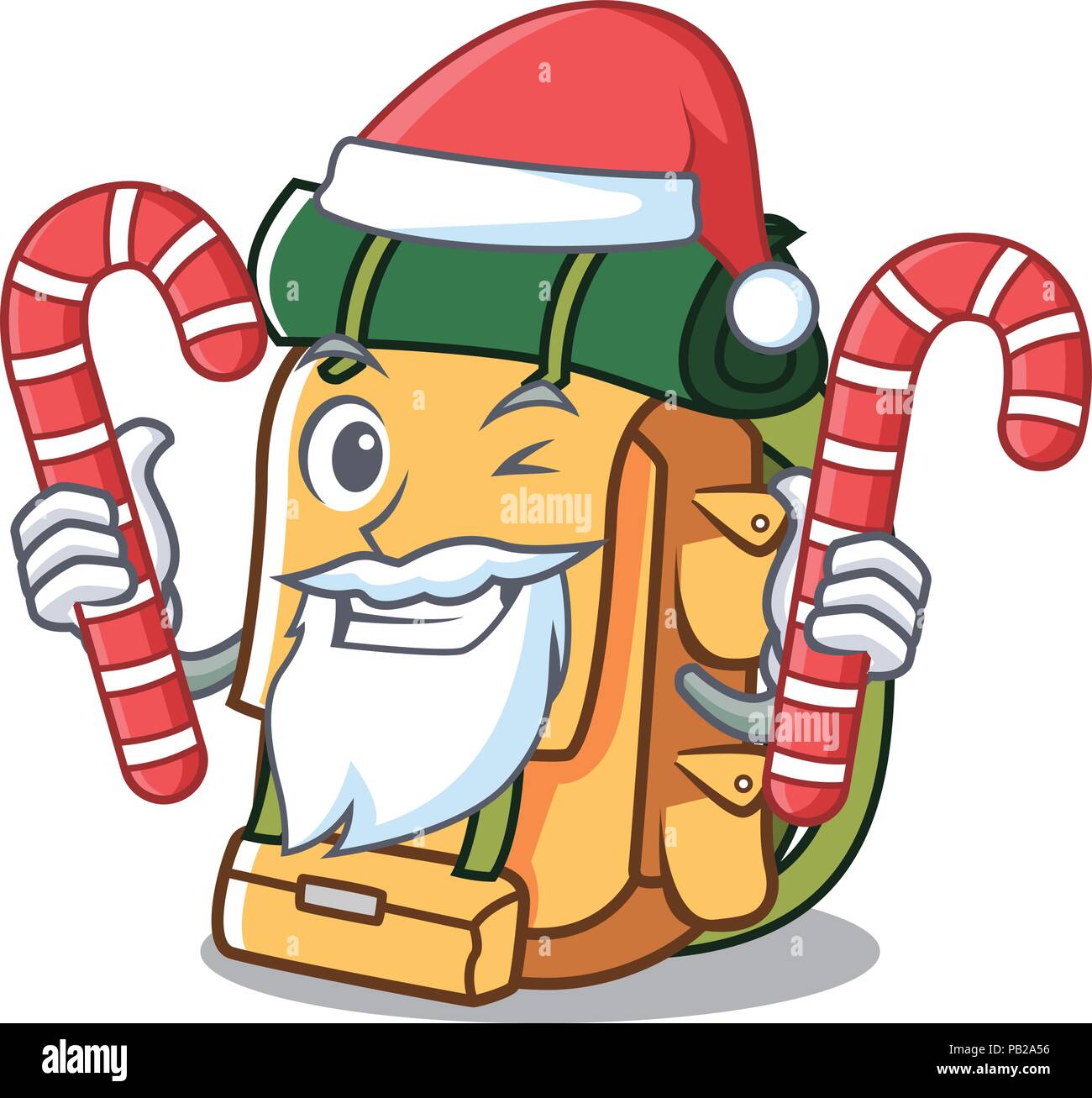 Santa with candy backpack mascot cartoon style Stock Vector Image & Art ...