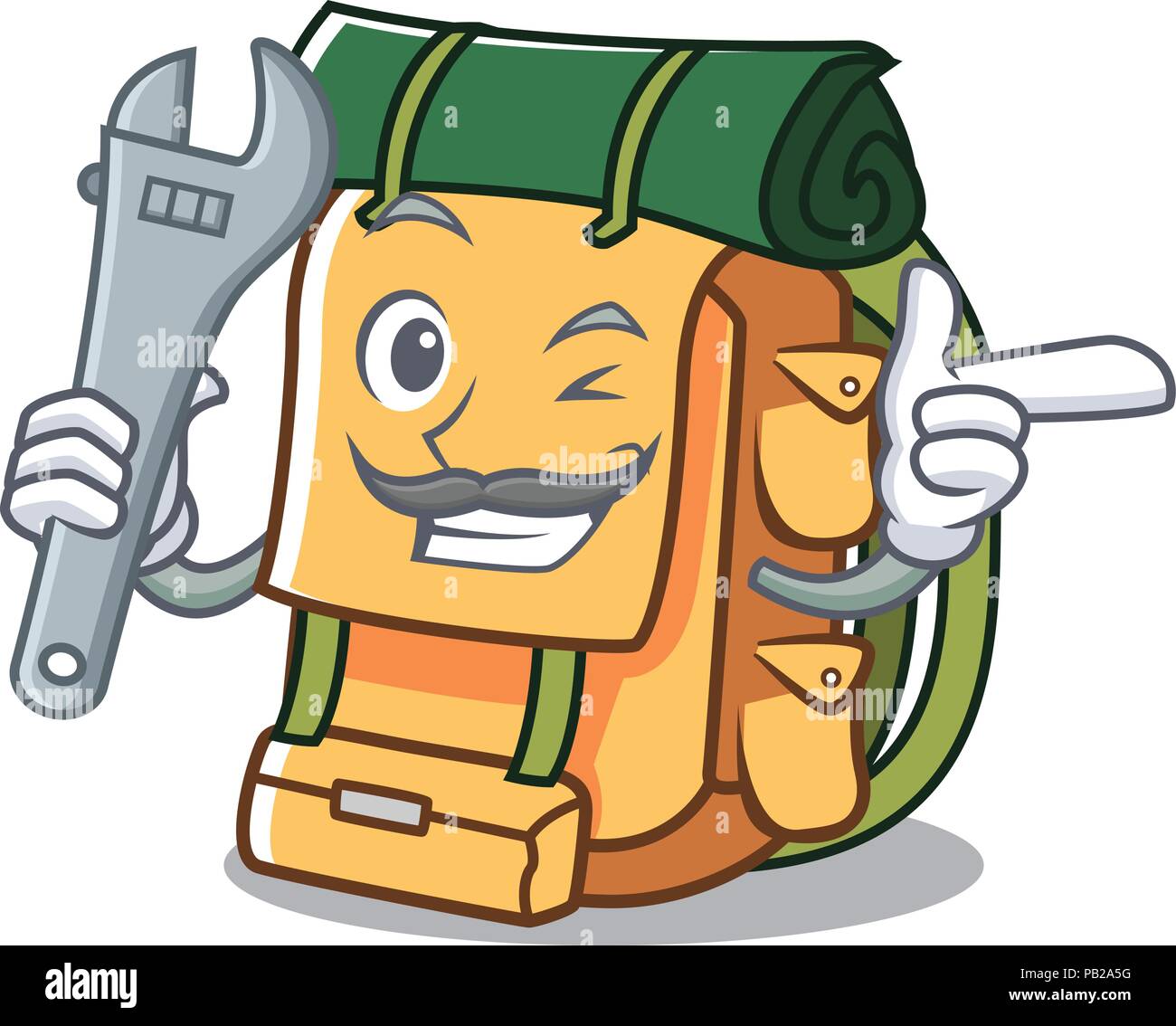 Mechanic backpack mascot cartoon style Stock Vector Image & Art - Alamy