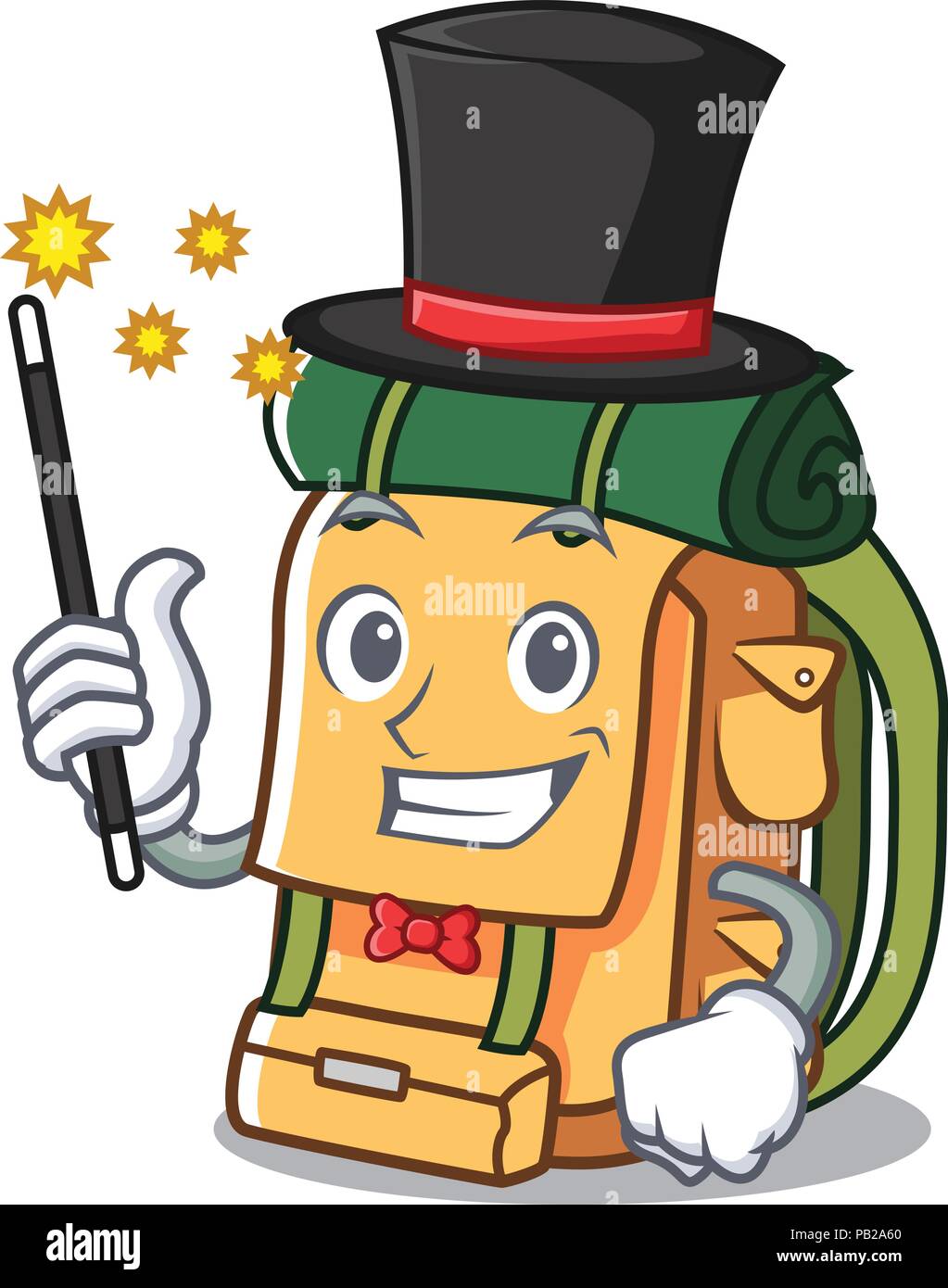 Magician backpack mascot cartoon style Stock Vector Image & Art - Alamy