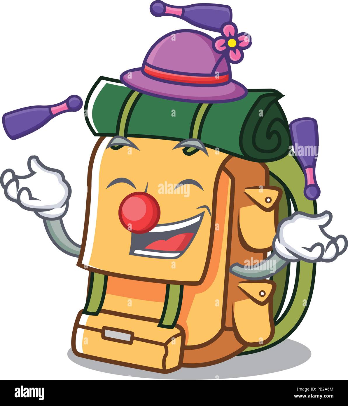 Juggling backpack mascot cartoon style Stock Vector Image & Art - Alamy