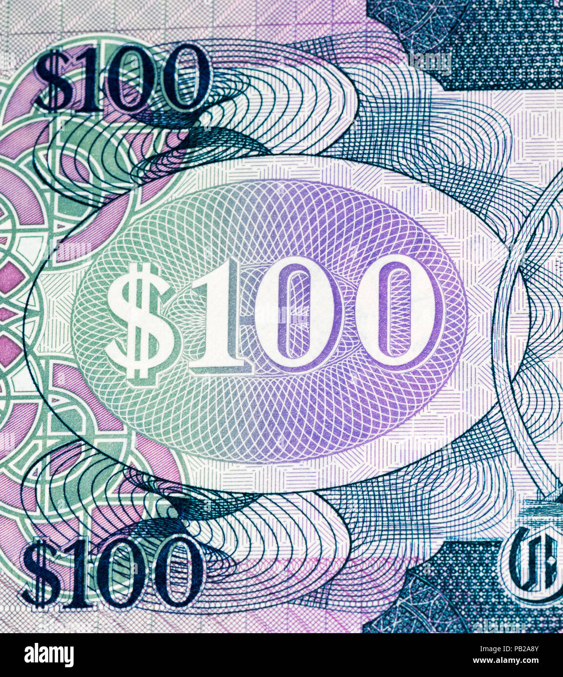 100 Guyanese dollars bank note. Guyanese dollar is the national ...