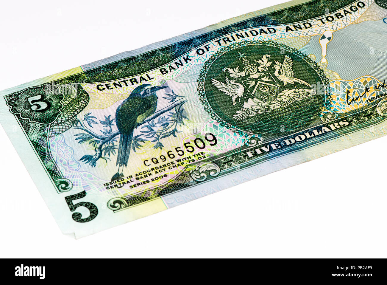 5 Trinidad and Tobago dollar bank note. Trinidad and Tobago is the ...