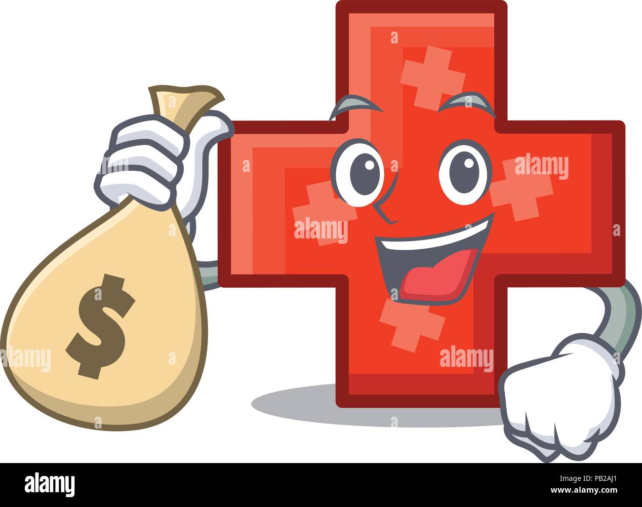 With money bag cross character cartoon style Stock Vector Image & Art ...