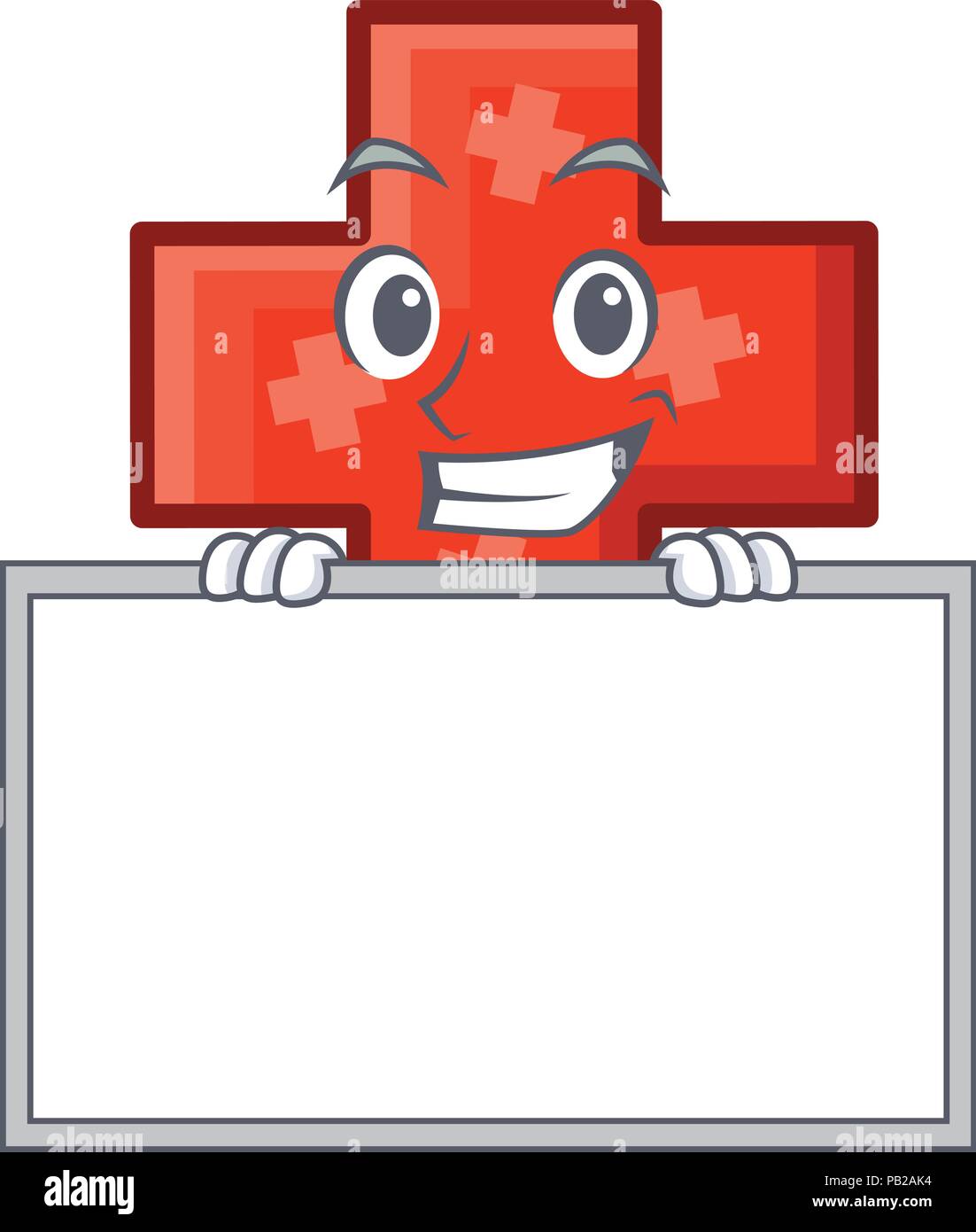 Grinning with board cross character cartoon style Stock Vector Image ...